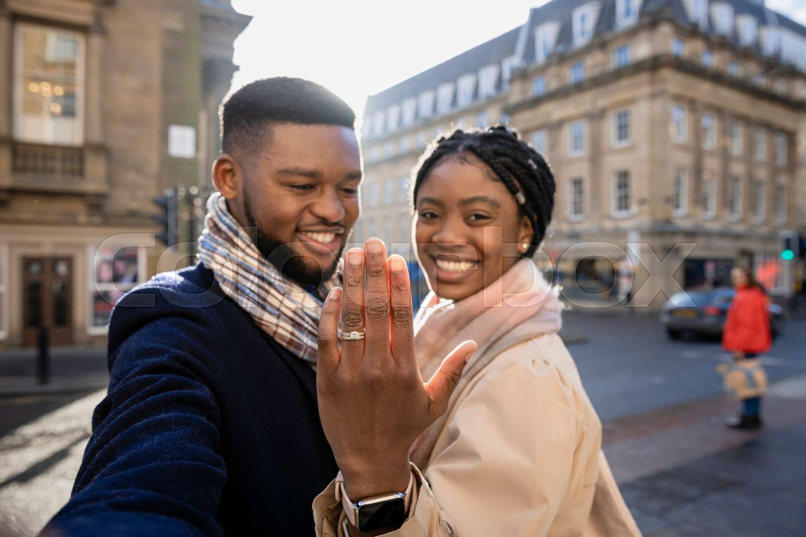 Newly Engaged Couple Showing Ring | Stock image | Colourbox