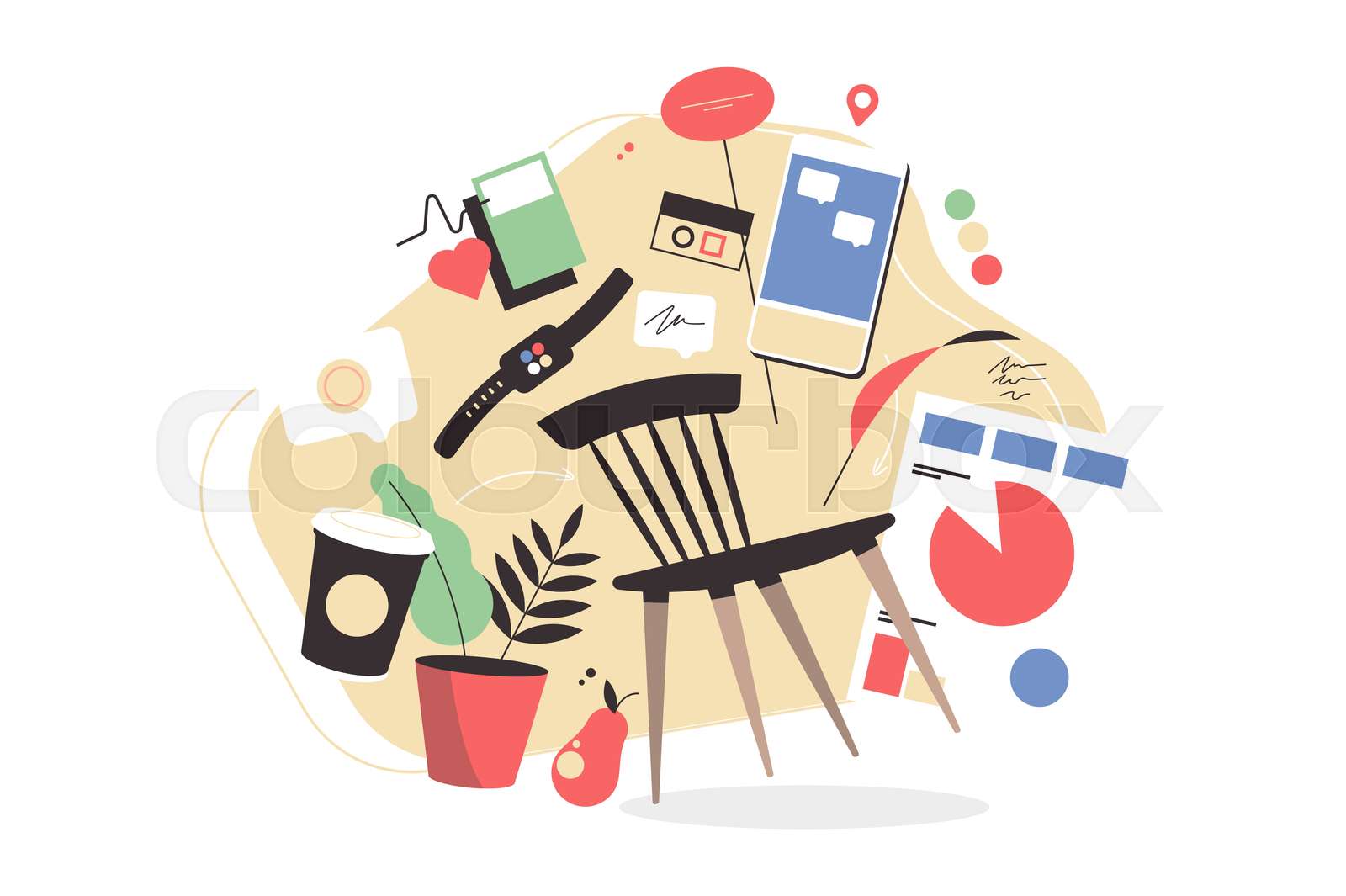 Set of various items for living | Stock vector | Colourbox