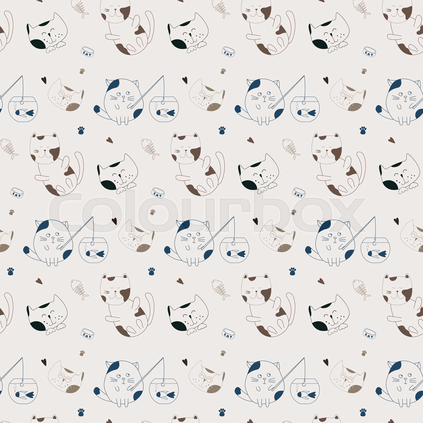 Kitty cat pattern | Stock vector | Colourbox