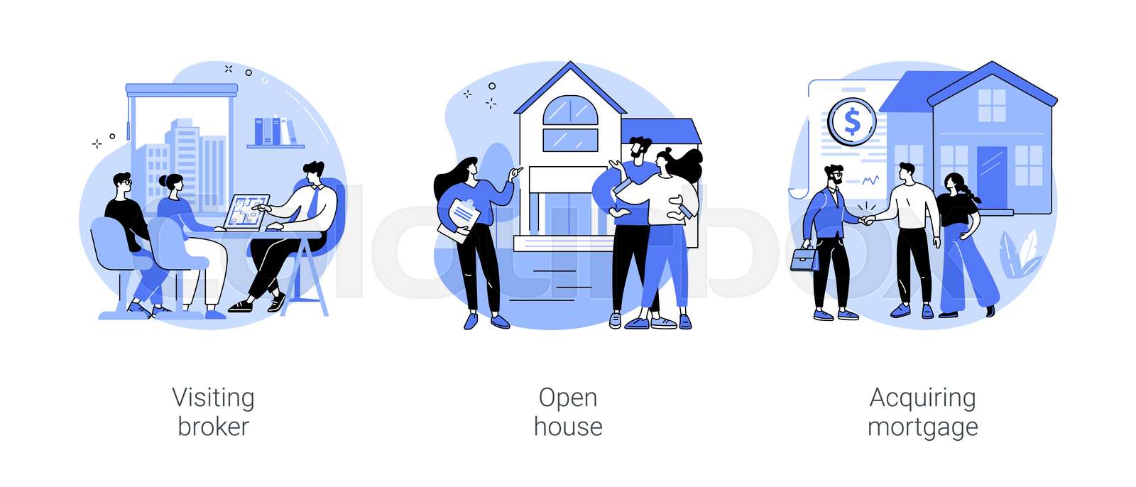 Real estate broker isolated cartoon vector illustrations se | Stock ...