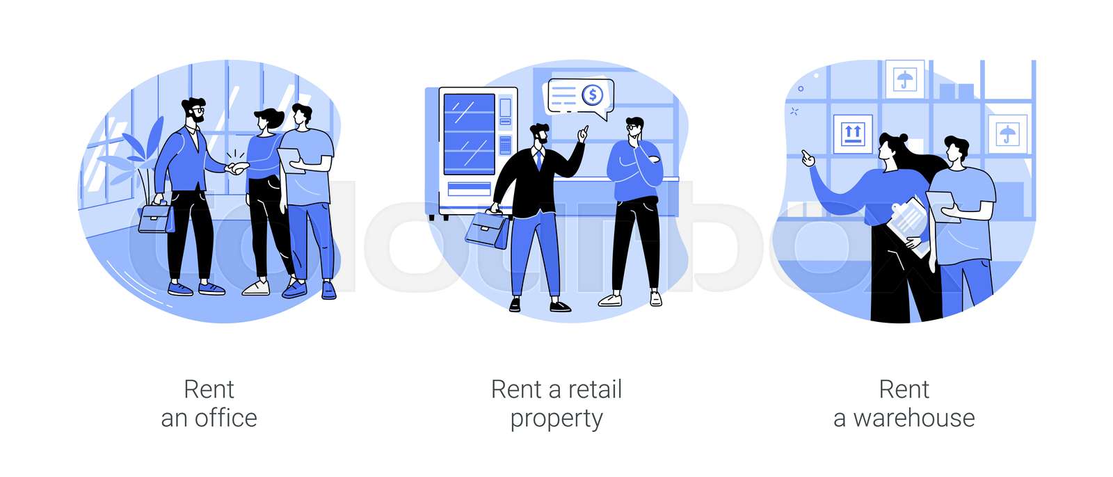 Renting commercial property isolated cartoon vector illustrations se ...