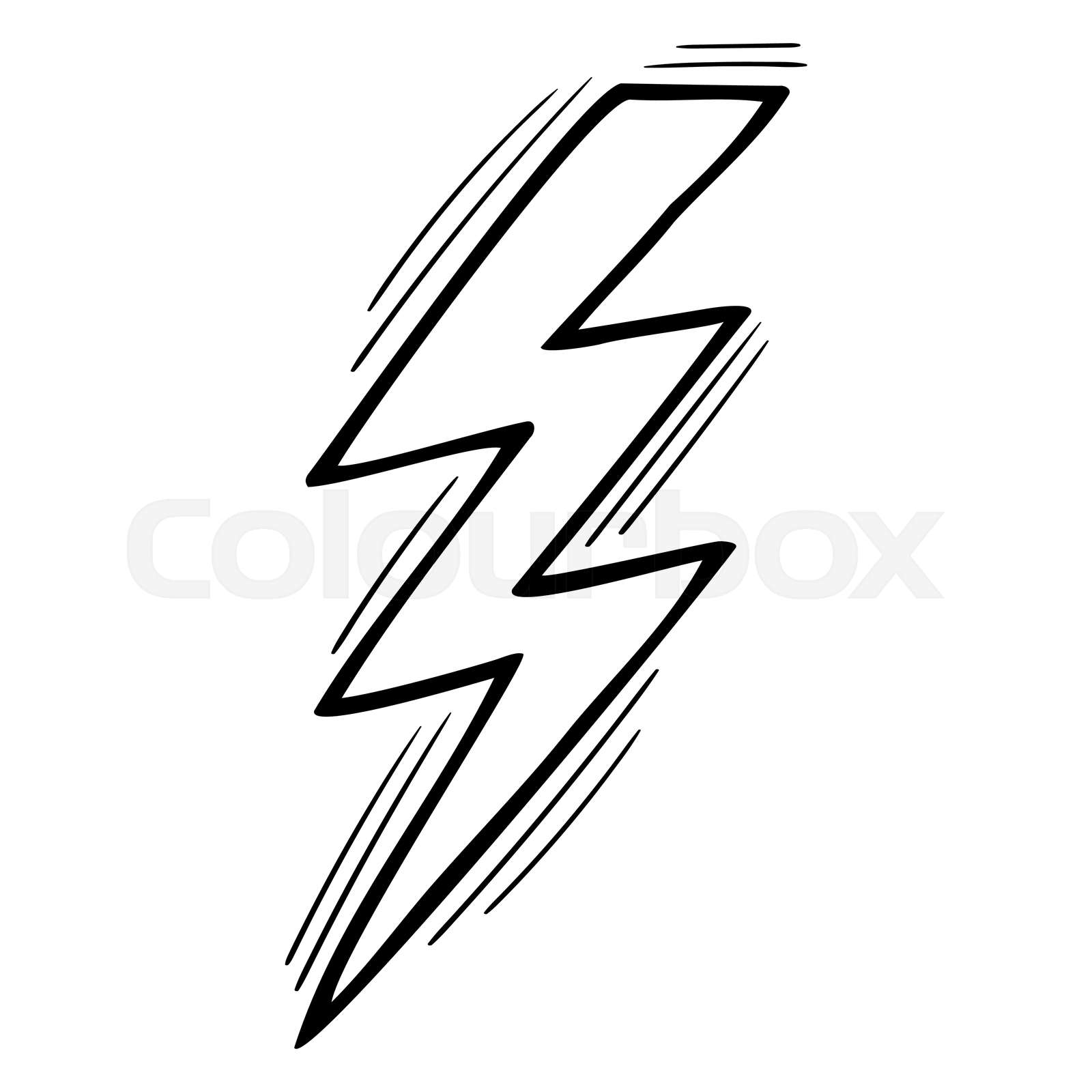 Hand drawn electric lightning. Doodle style element. Sketched design ...