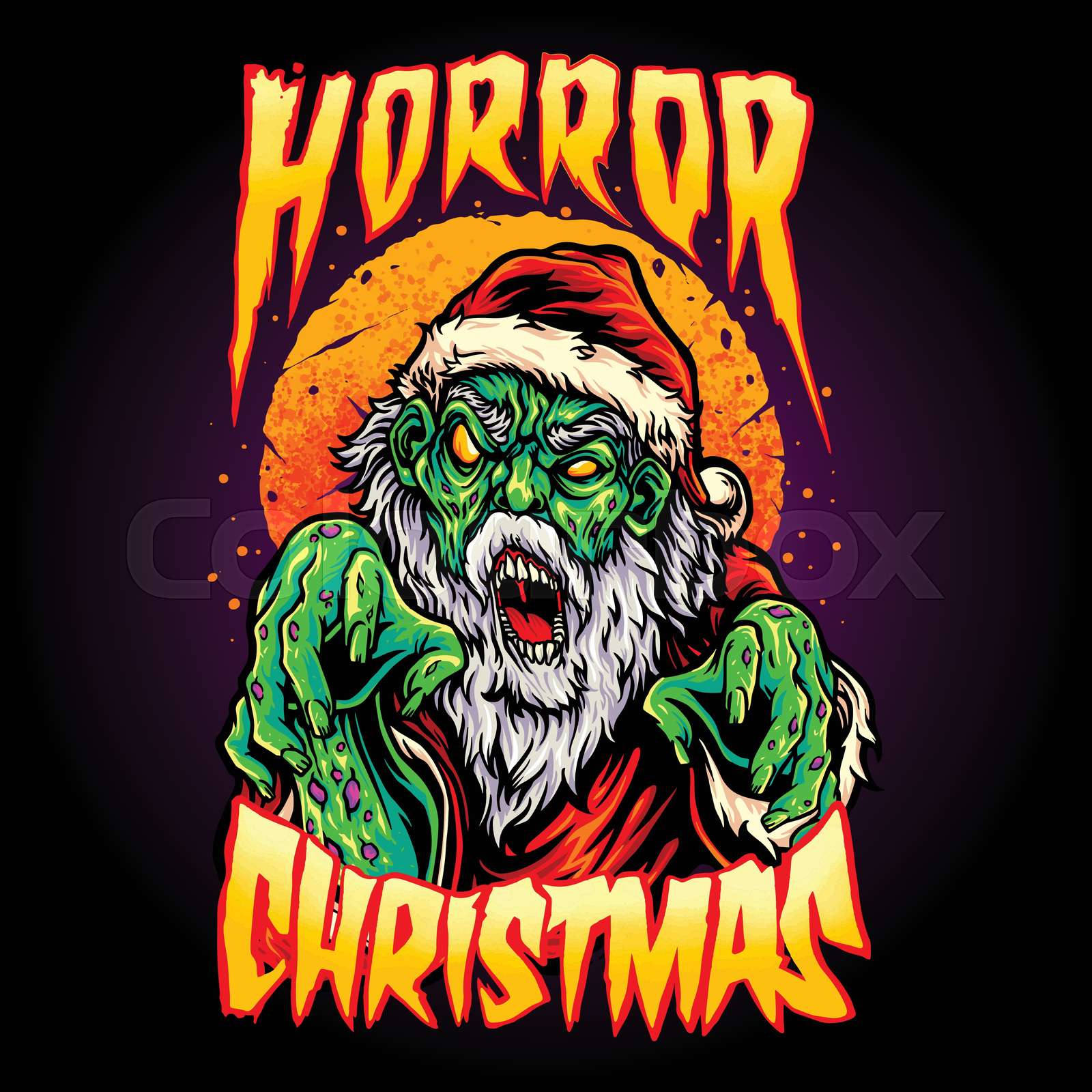 Angry Christmas Santa Claus Mascot zombie horror Illustrations | Stock ...