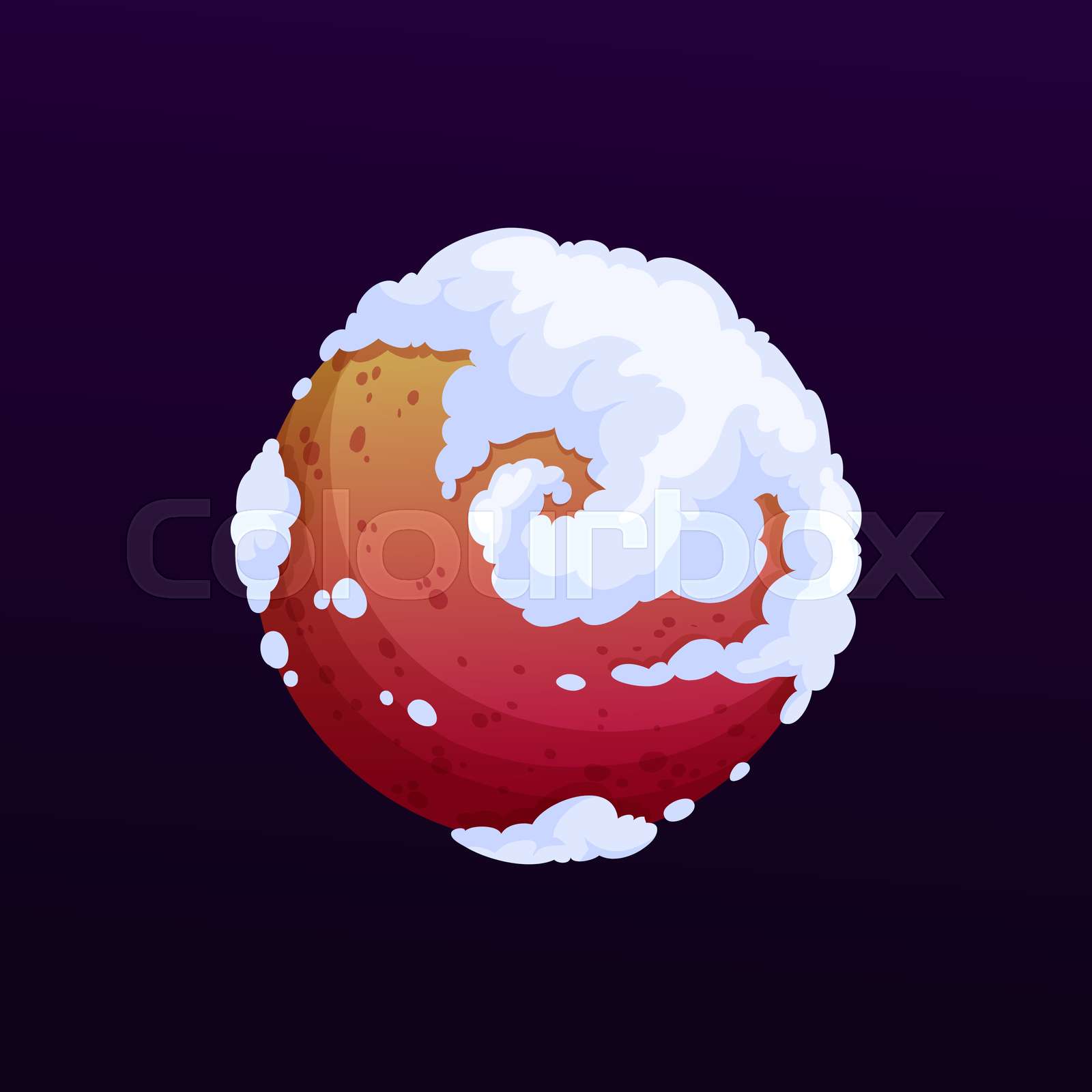 Cartoon space planet with cloudy surface, GUI icon | Stock vector ...