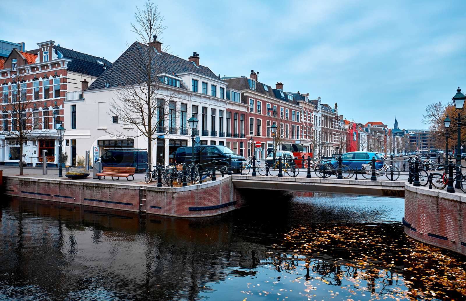 Water channel and bridge in The Hague, Netherlands. | Stock image ...
