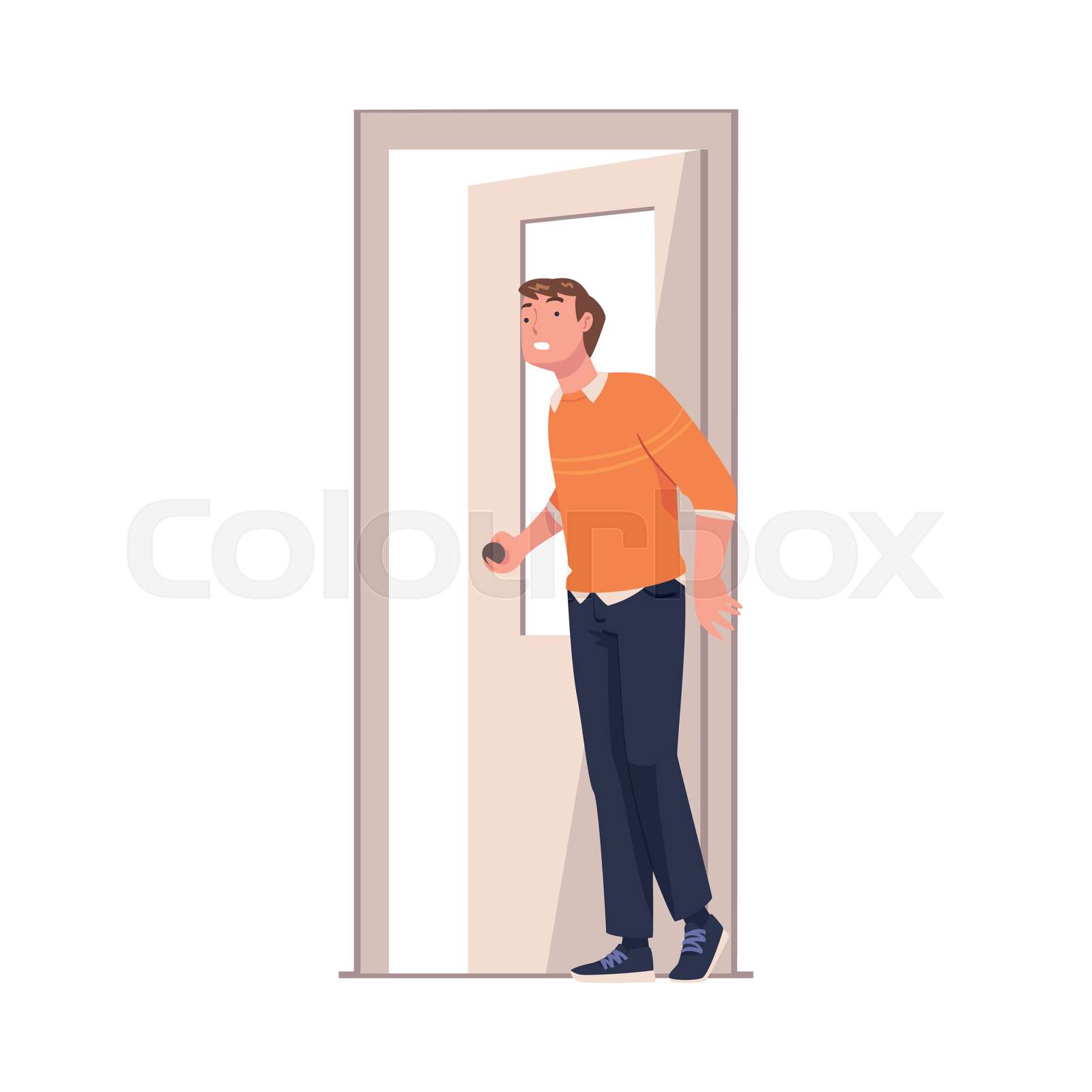 Person Opening Door Clipart