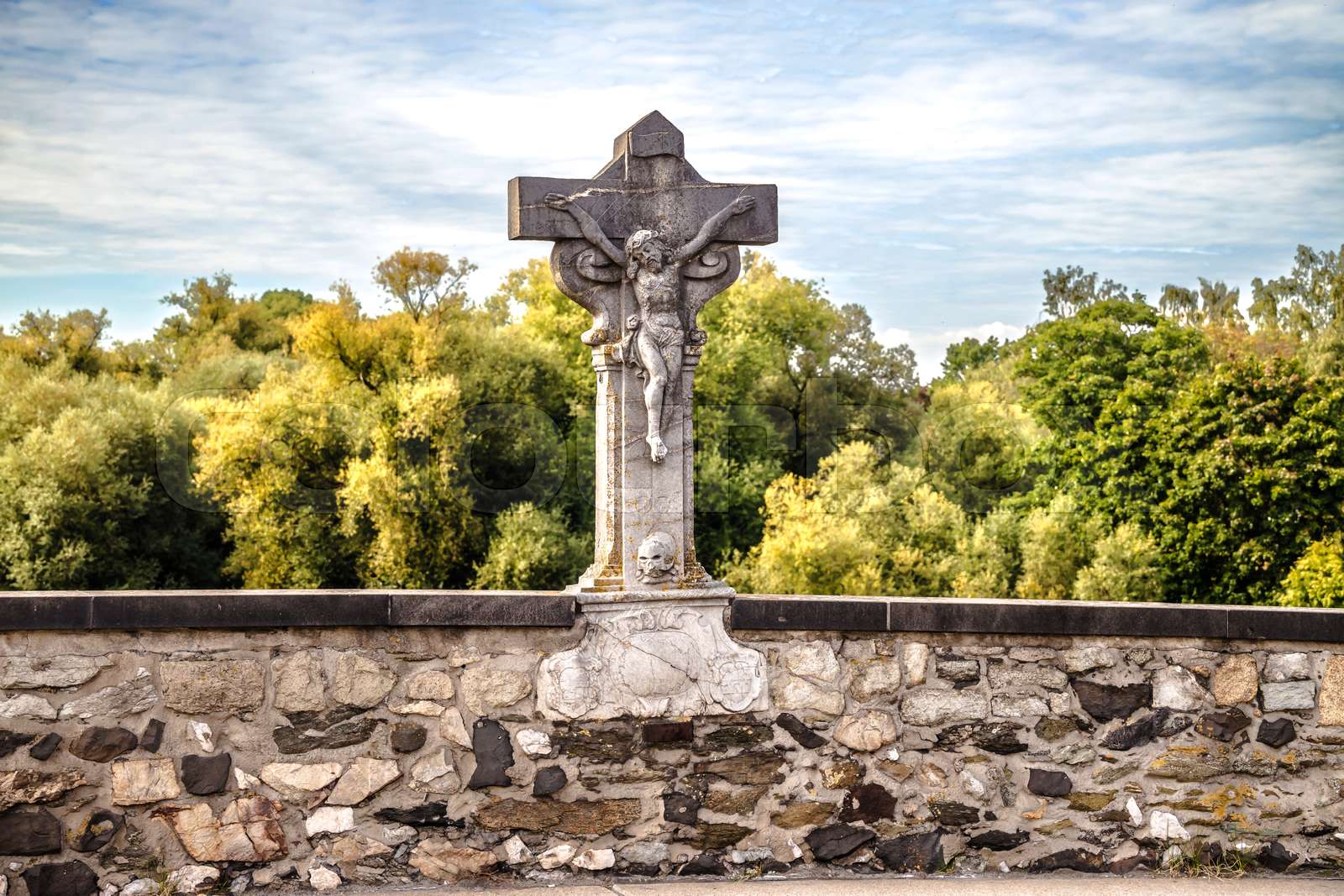 Stone Jesus on Bridge | Stock image | Colourbox