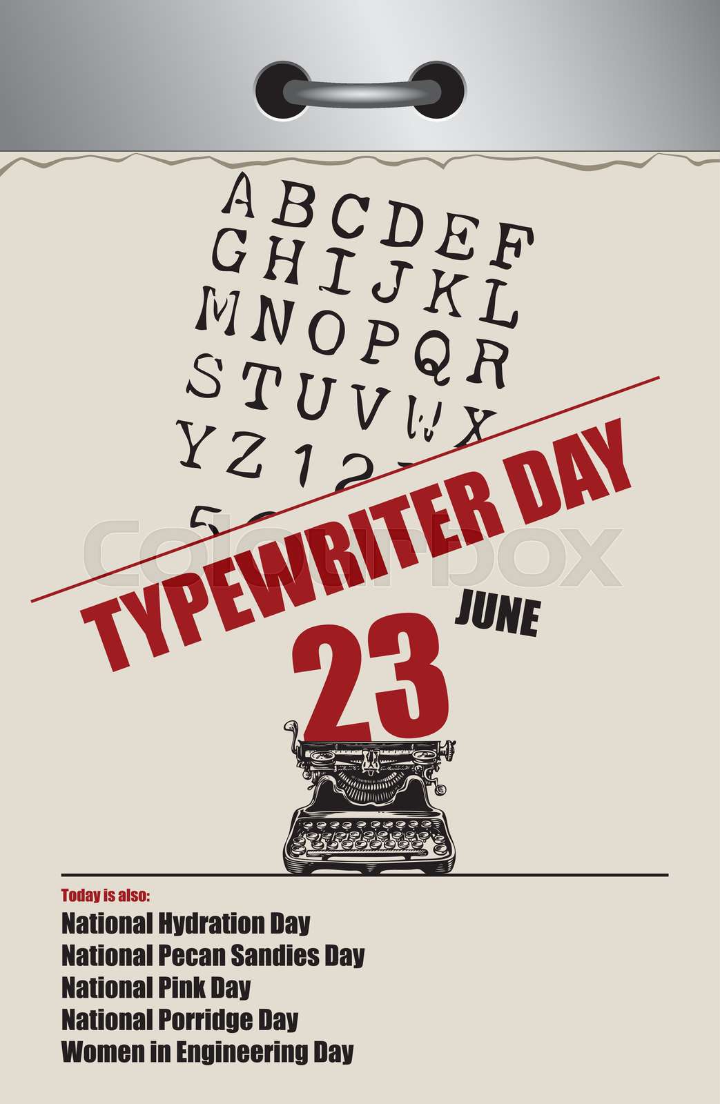 National Typewriter Day | Stock vector | Colourbox