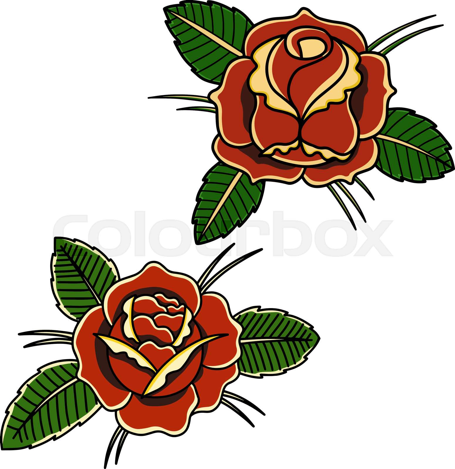 Old School Rose Tattoo With Stem
