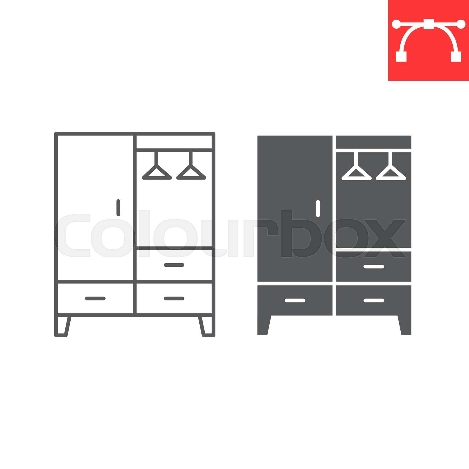 garderobe, app, detail | Stock vektor | Colourbox