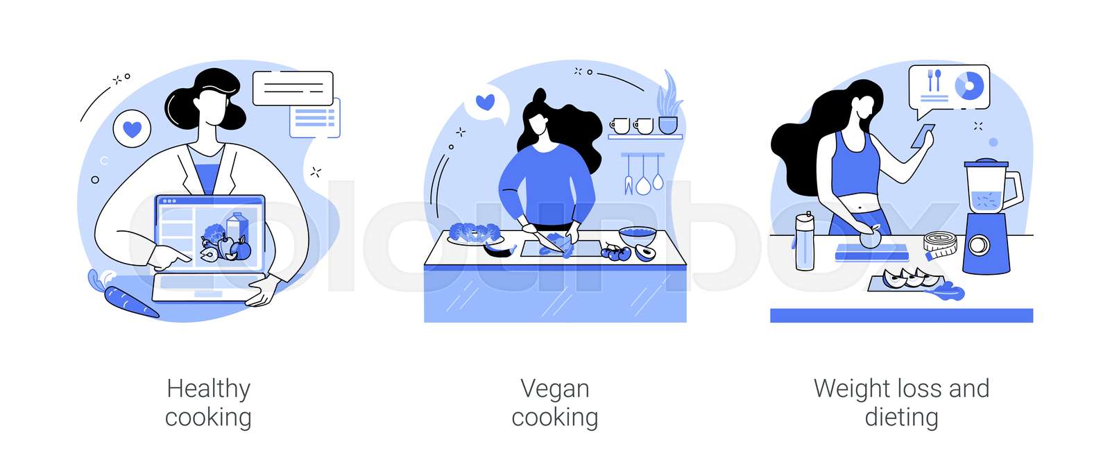 Cooking and nutrition workshop isolated cartoon vector illustrations se ...