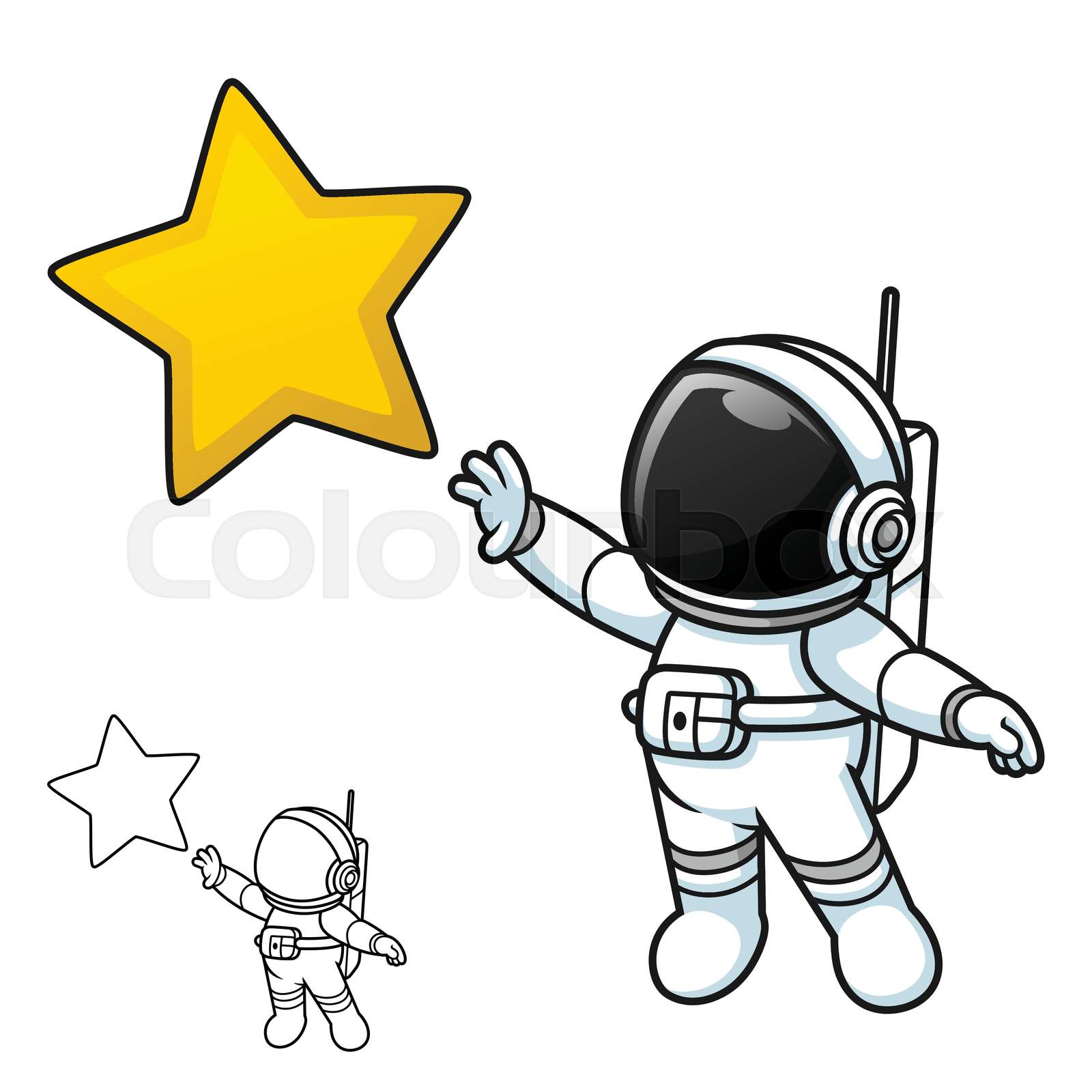 Astronaut In Space Clipart Black And White