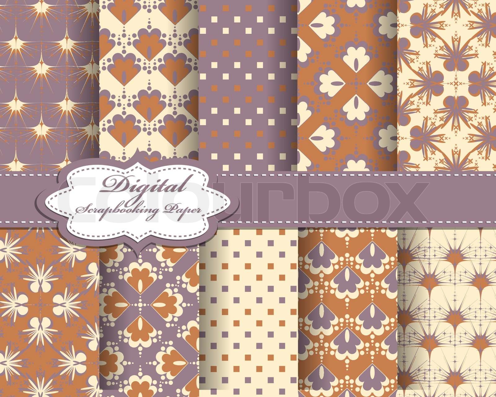 set of vector pattern paper for scrapbook | Stock vector | Colourbox