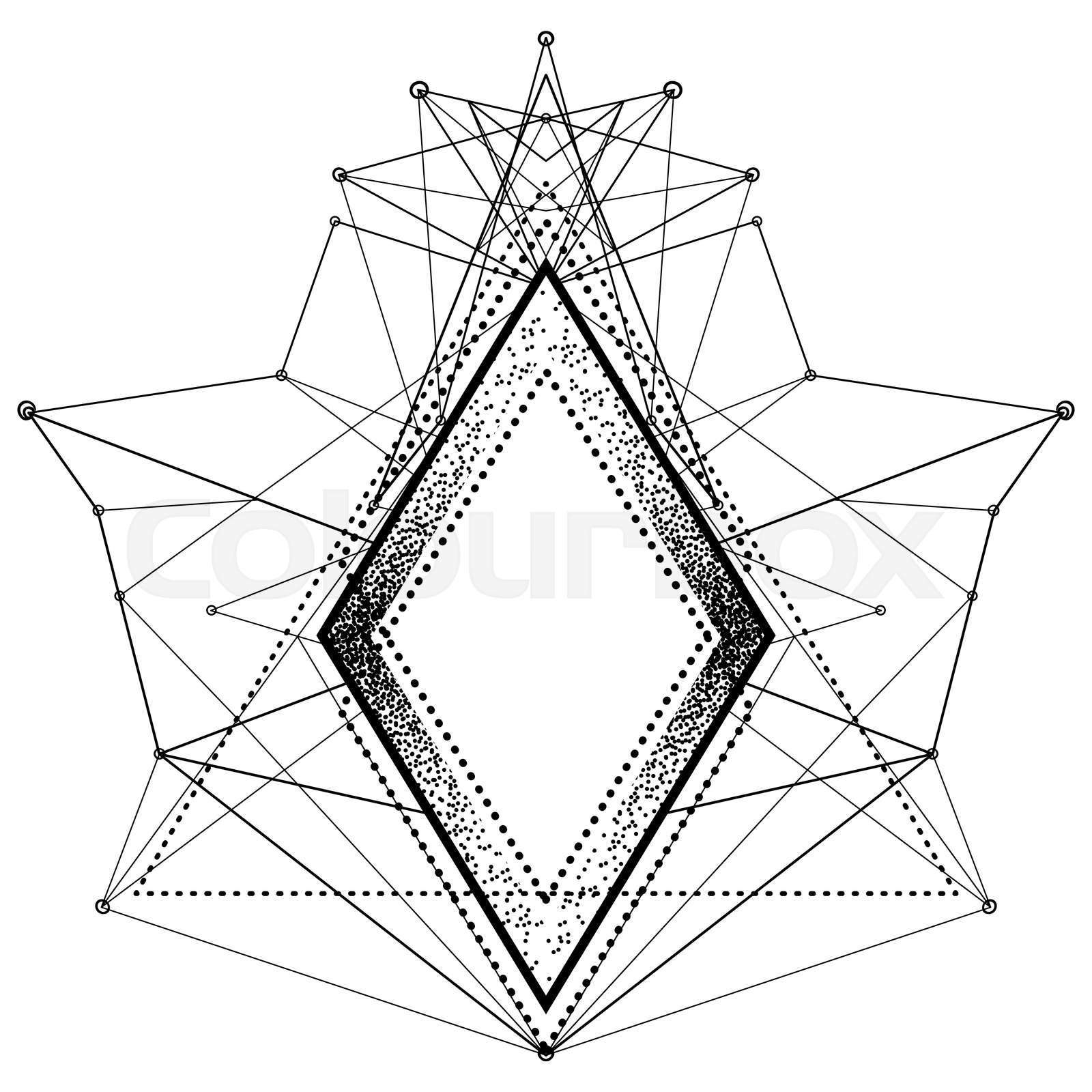 Black frame. Sacred Geometry. Ayurveda symbol of harmony and balance ...