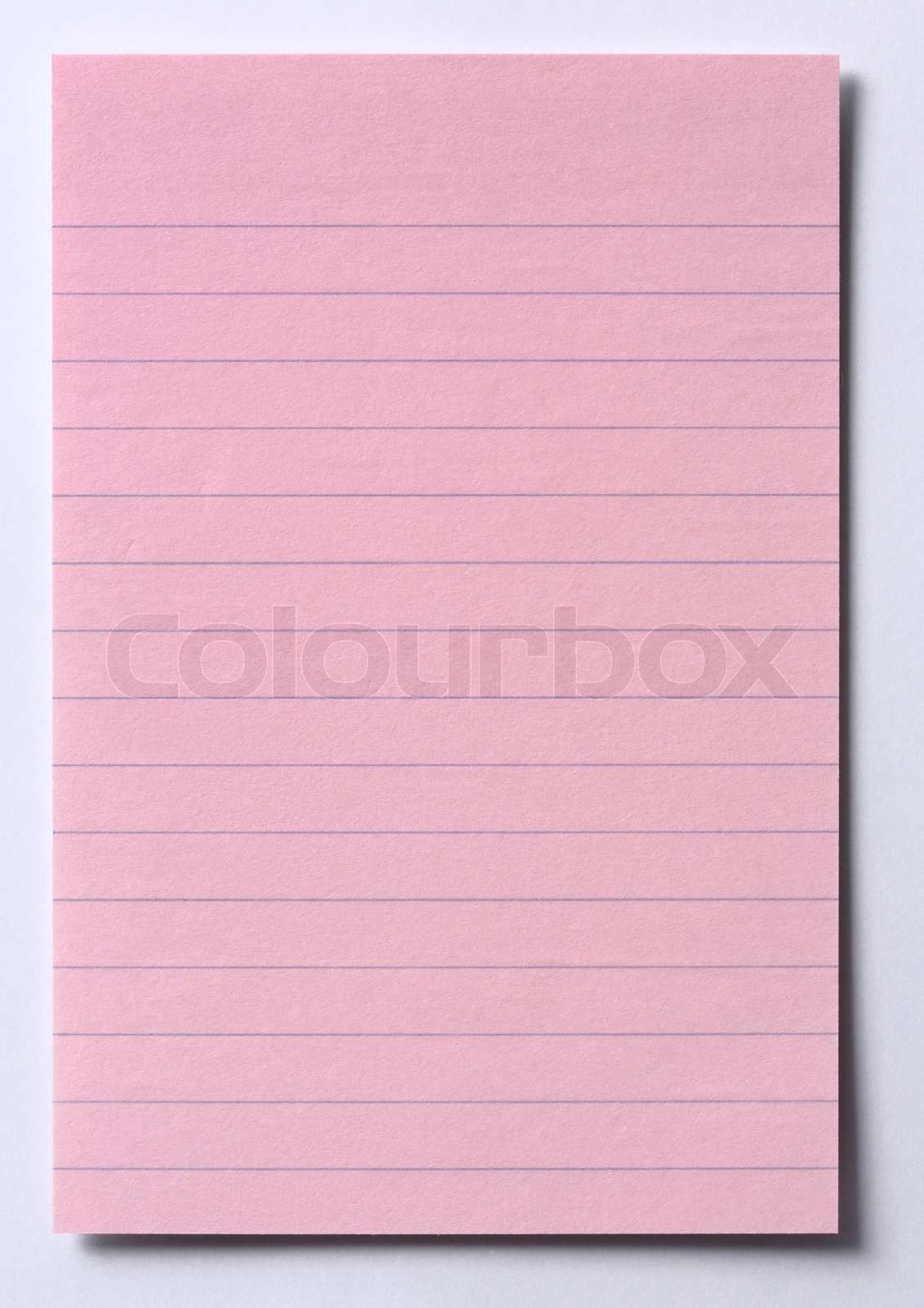 Pink note paper with lines | Stock image | Colourbox