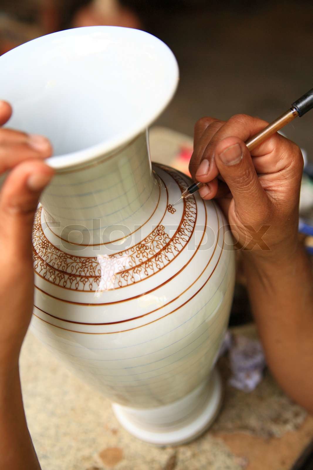 Thai ceramic making patterns, benjarong | Stock image | Colourbox