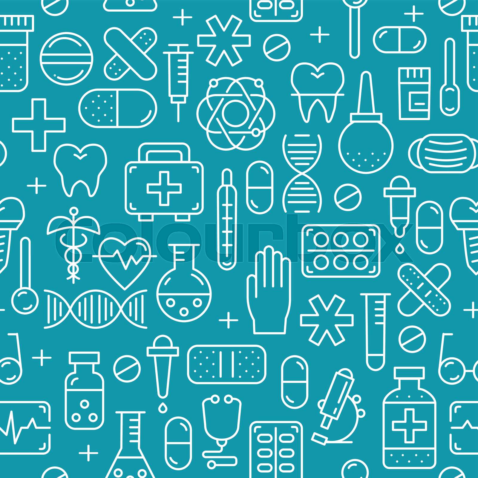 Medicine vector seamless pattern with medical equipment elements ...
