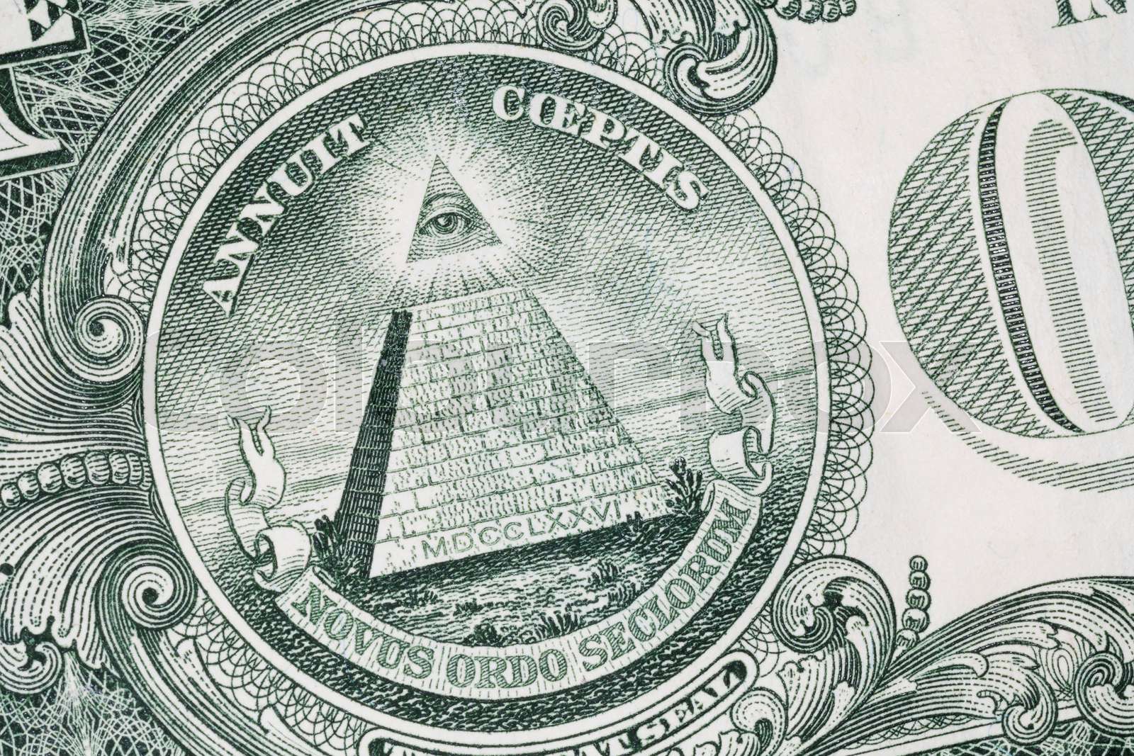 Eye of Providence on United States one dollar banknote | Stock image ...