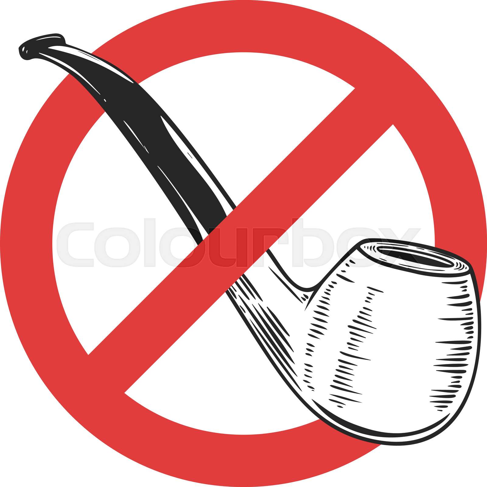 Dont smoke. Stop sign with smoking pipe. Design element for poster ...