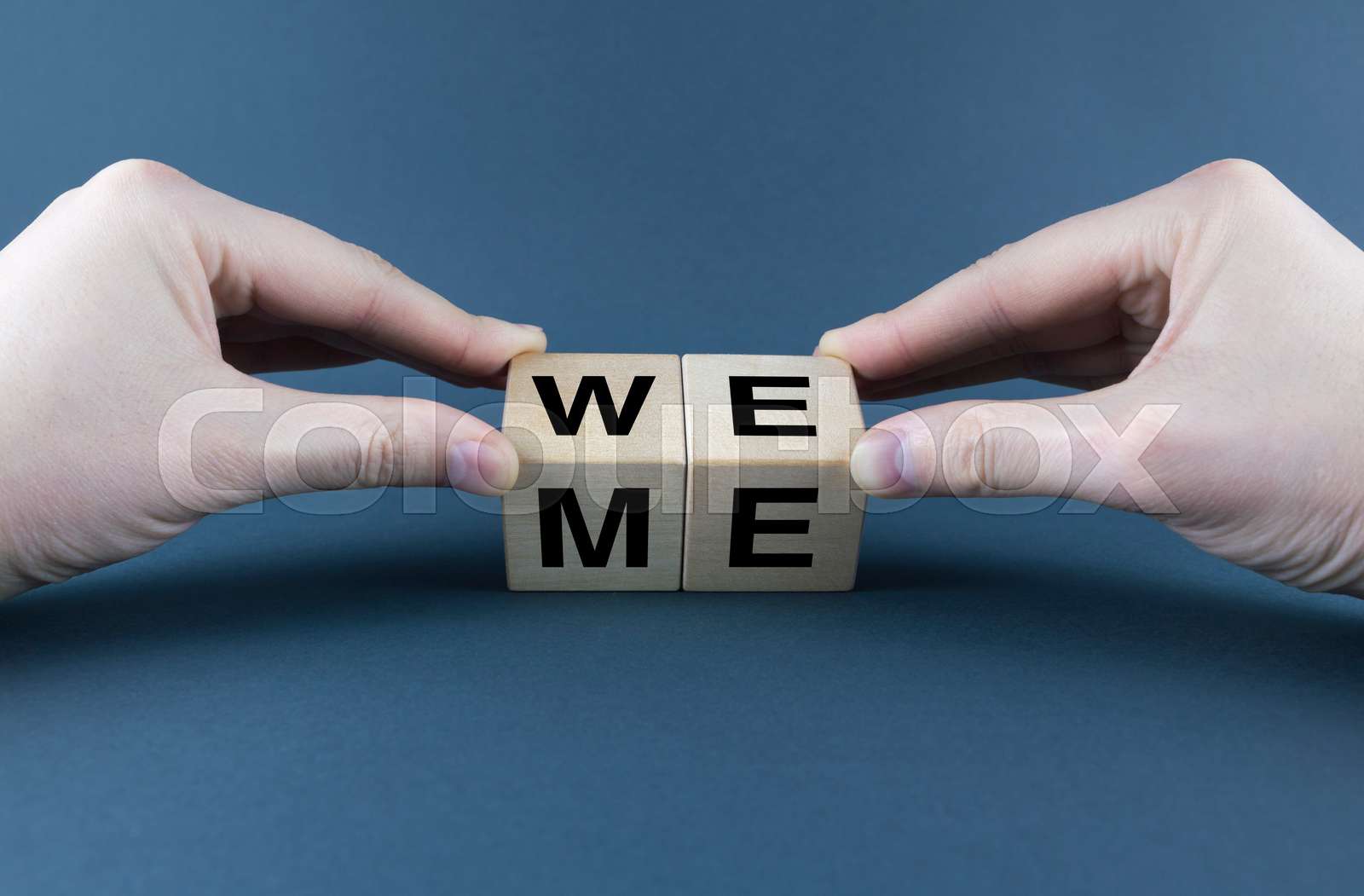 We or Me. Cubes form words We or Me | Stock image | Colourbox