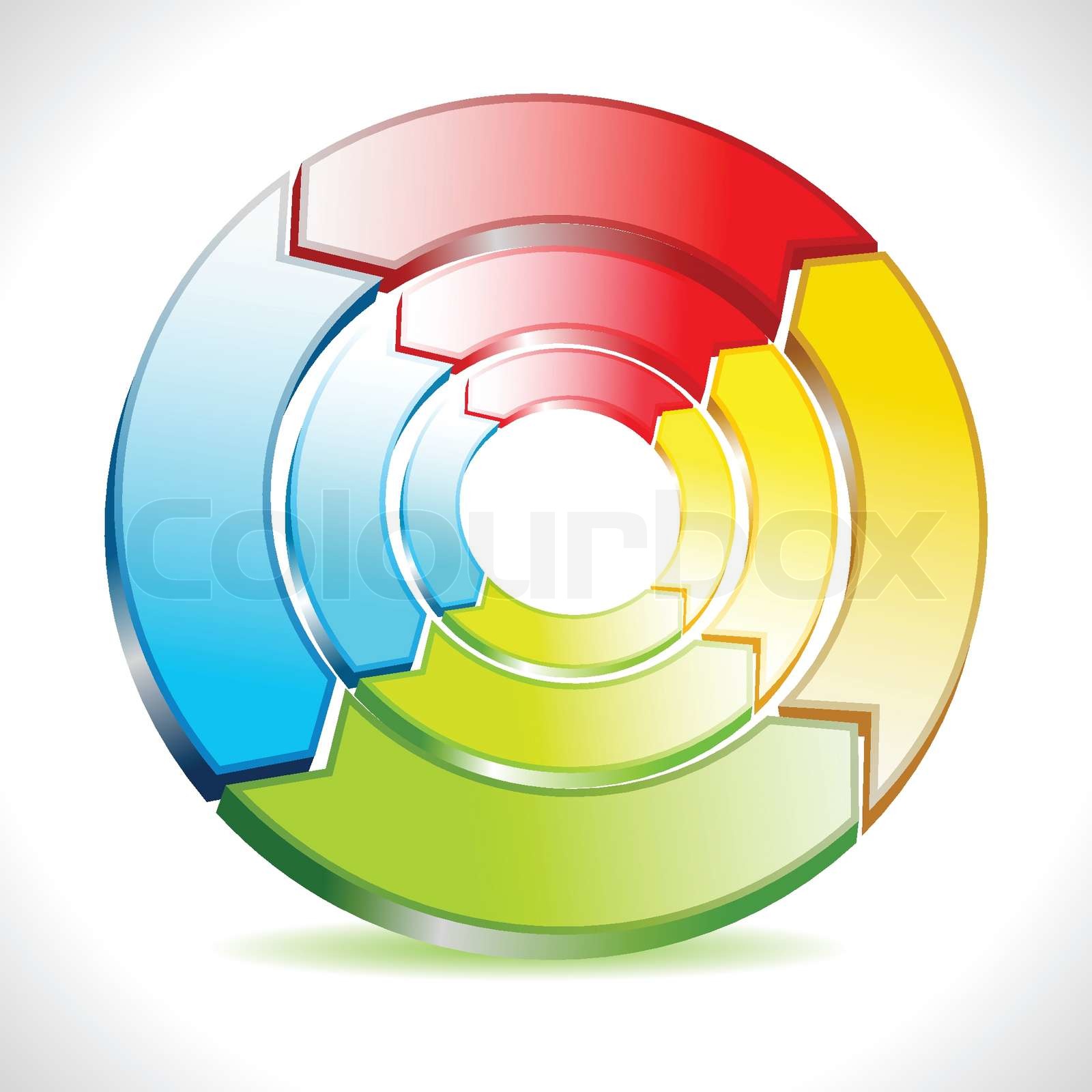 Arrows in a circle flow chart | Stock vector | Colourbox