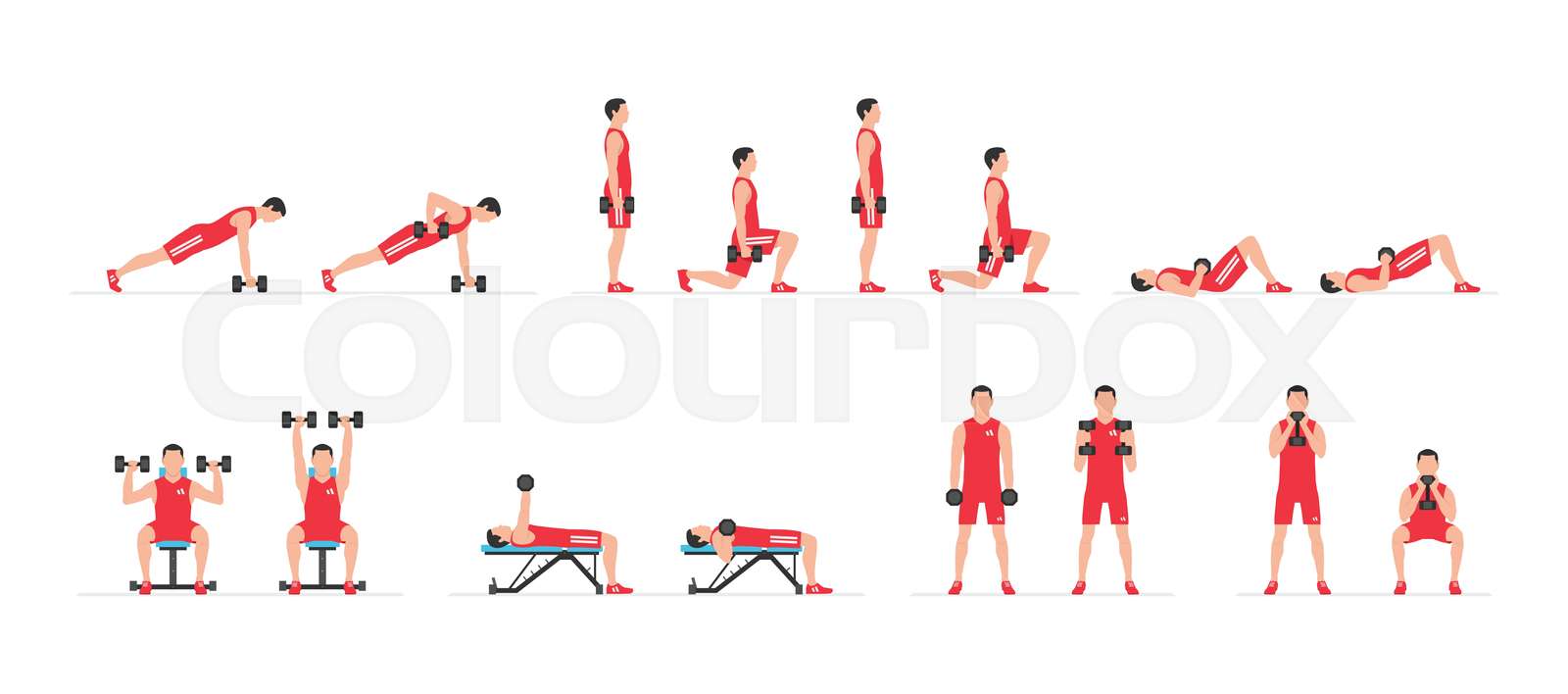 Men Workout Set | Stock vector | Colourbox