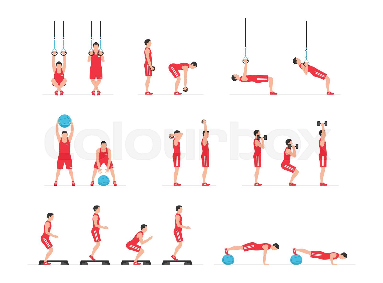 Men Workout Set | Stock vector | Colourbox