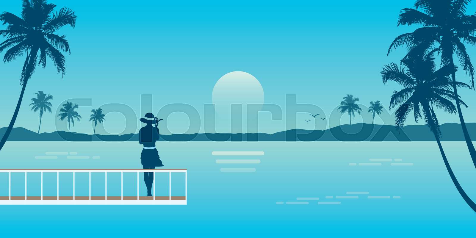 girl, sun, lady | Stock vector | Colourbox