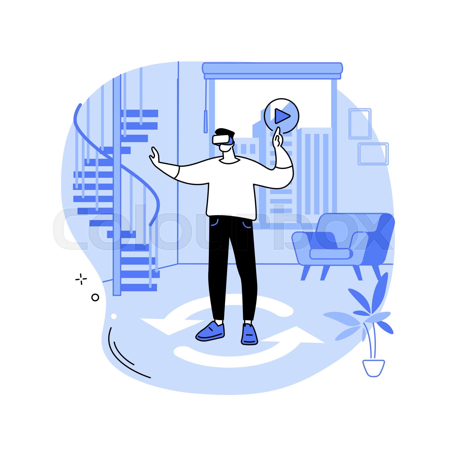 Virtual tour isolated cartoon vector illustrations. | Stock vector ...