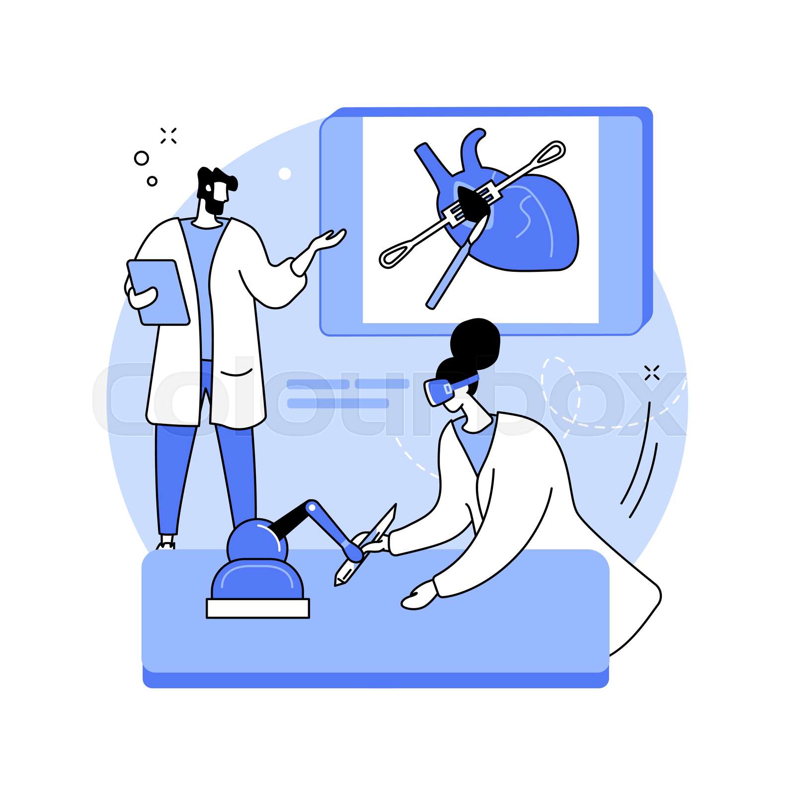 Learn surgery in VR isolated cartoon vector illustrations. | Stock ...