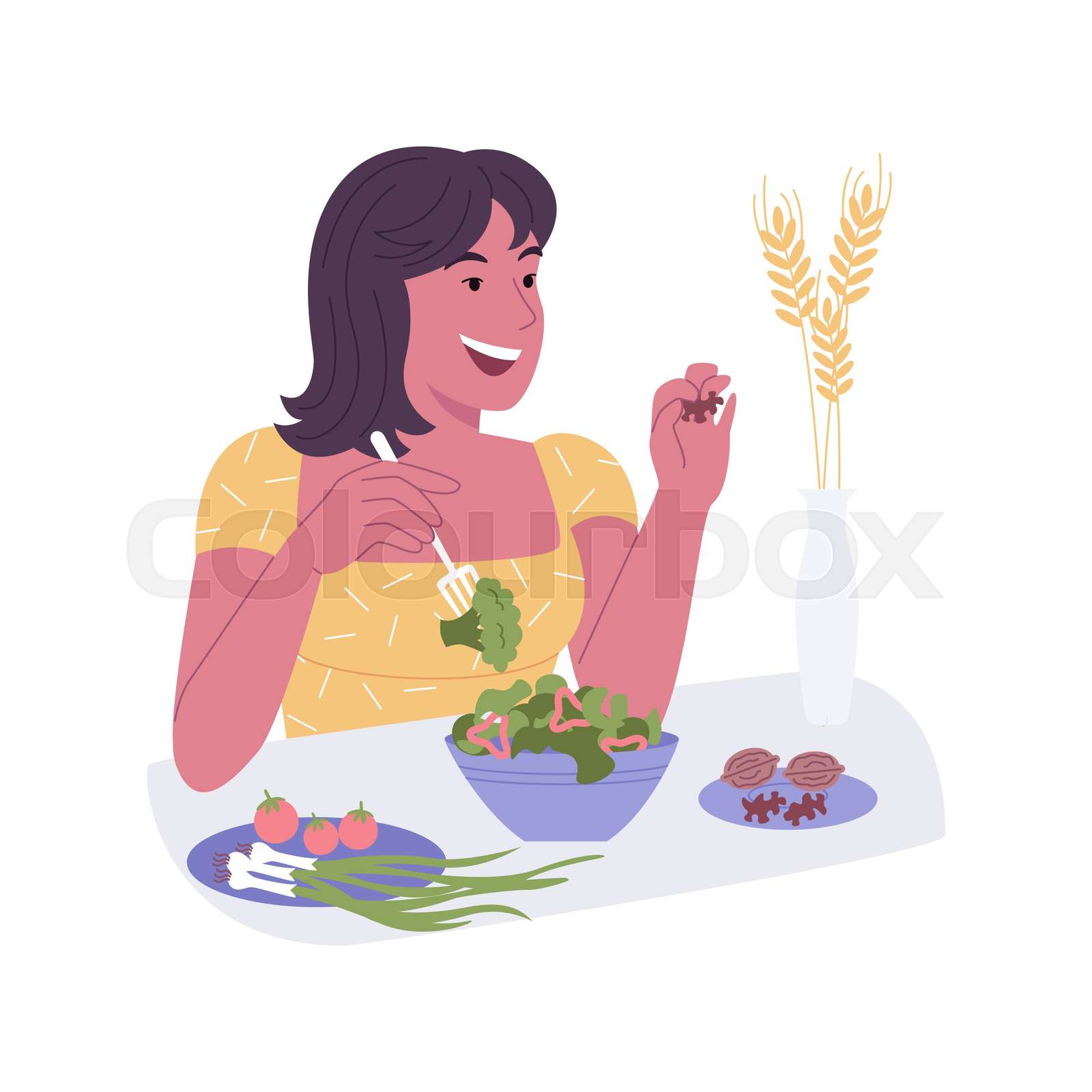 Raw eating isolated cartoon vector illustrations. | Stock vector ...