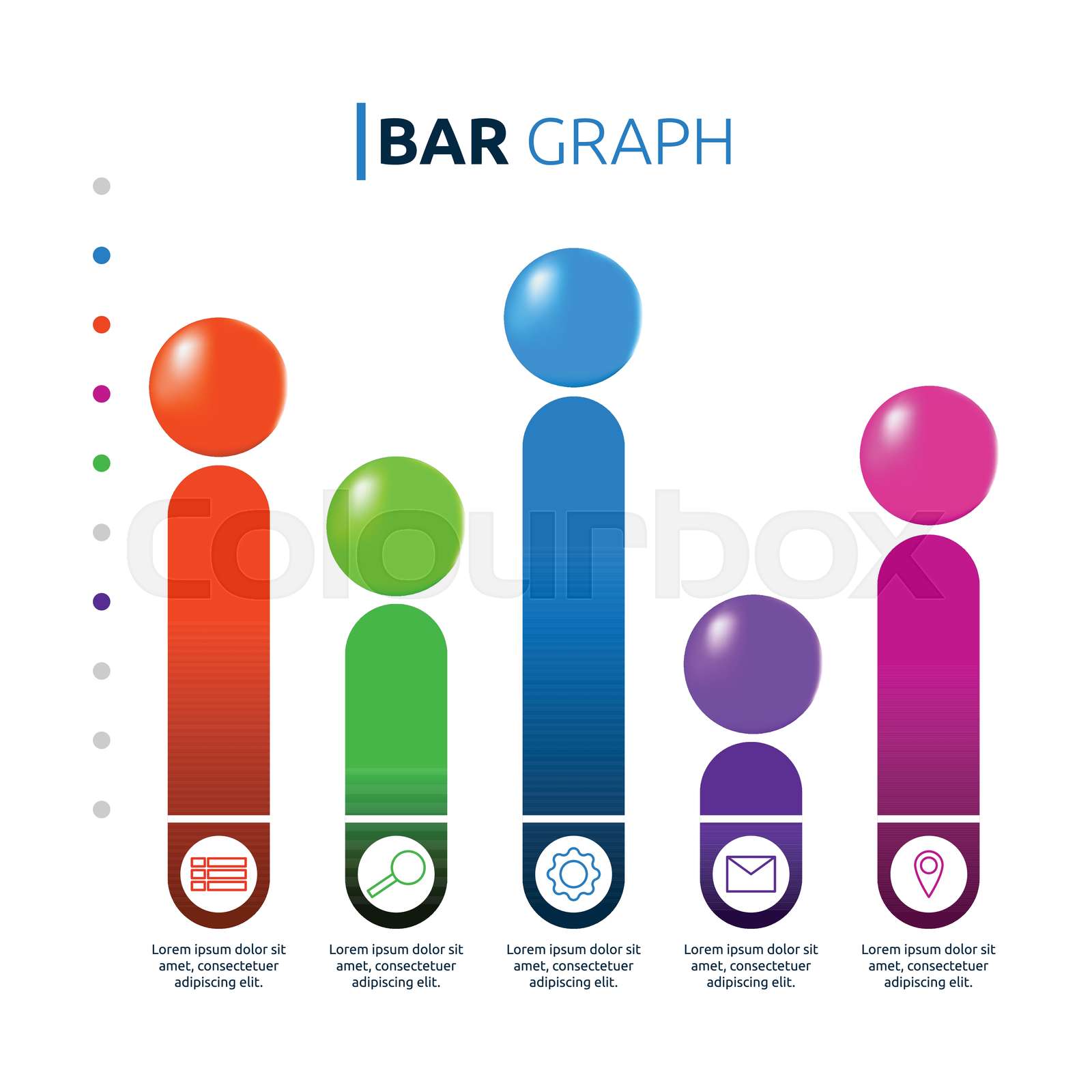 Circle Bar Graphic Chart Statistic Data Infographic | Stock vector ...