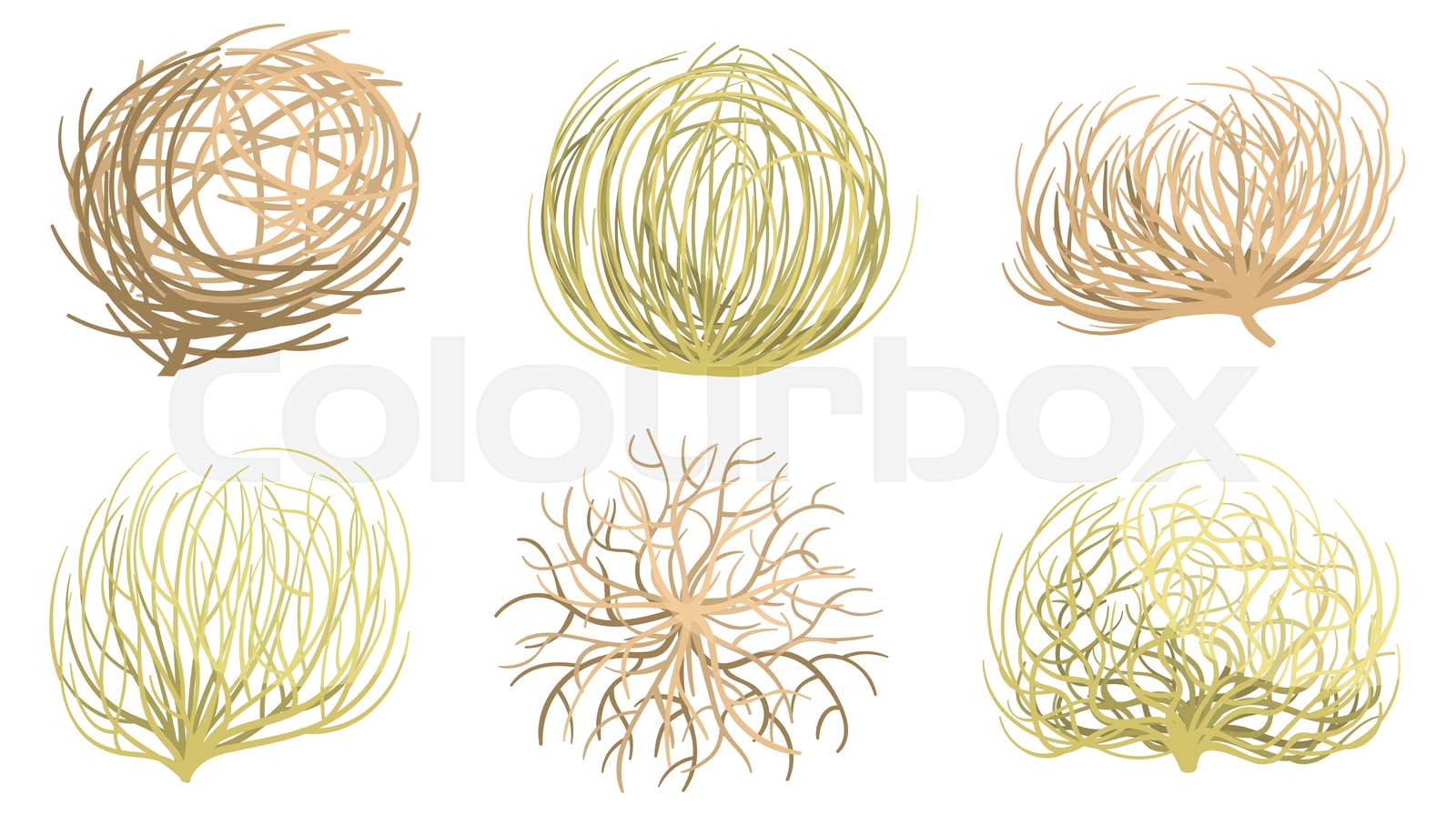 Cartoon tumbleweed. Western valleys and deserts plant, rolling dry ...