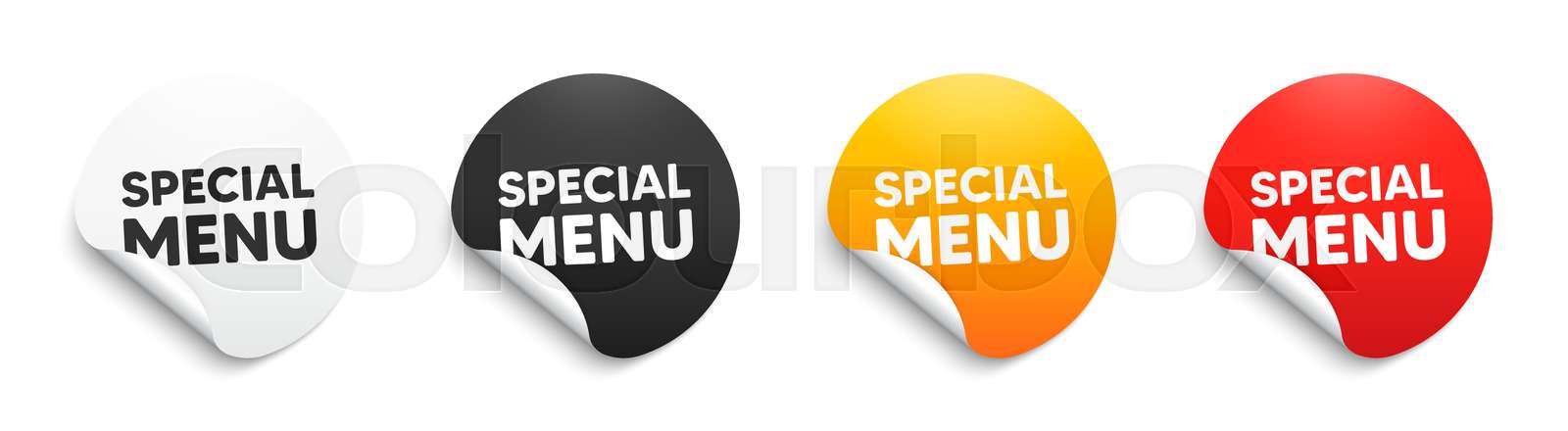 Special menu tag. Kitchen food offer. Round sticker badge banner ...