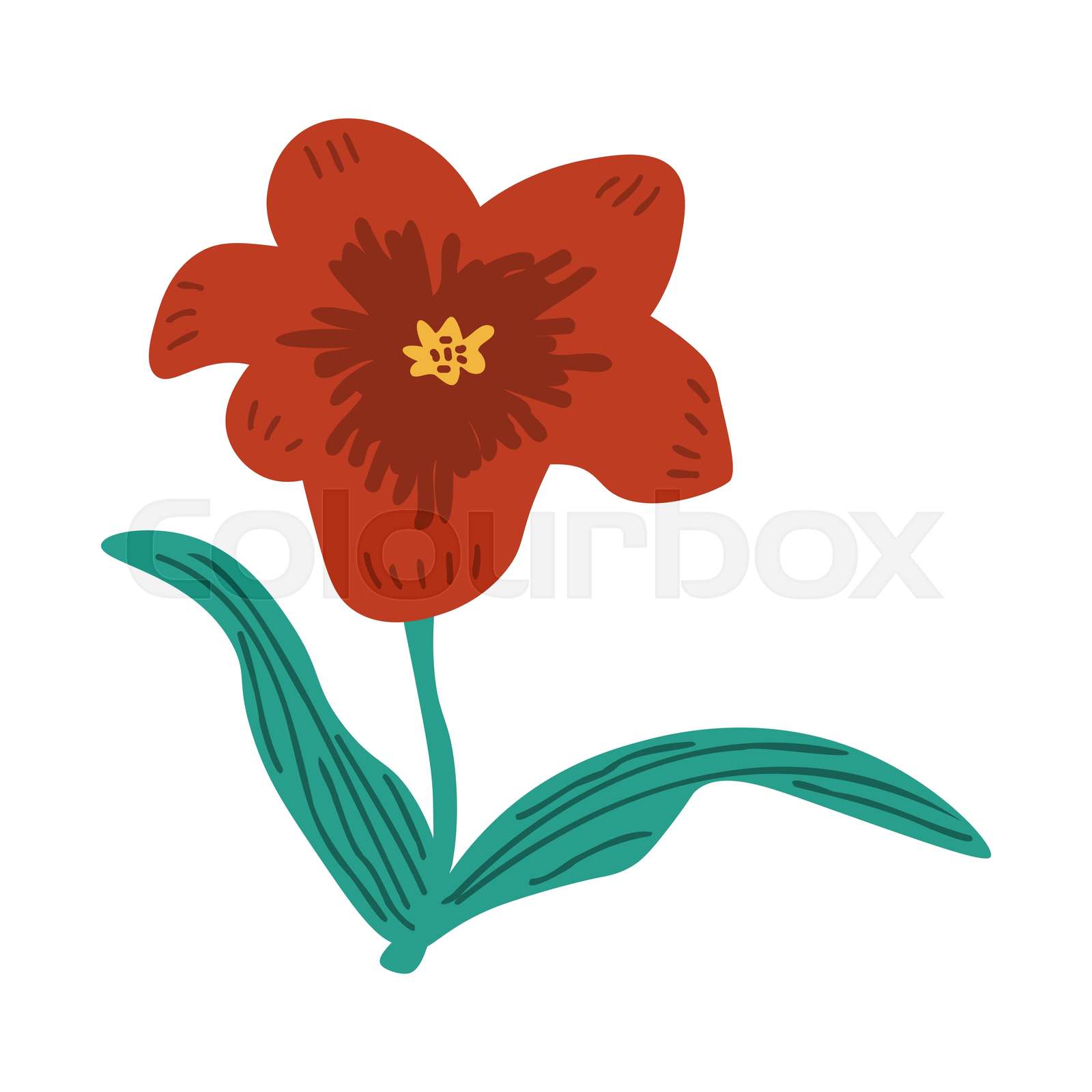 Isolated red flowers | Stock vector | Colourbox
