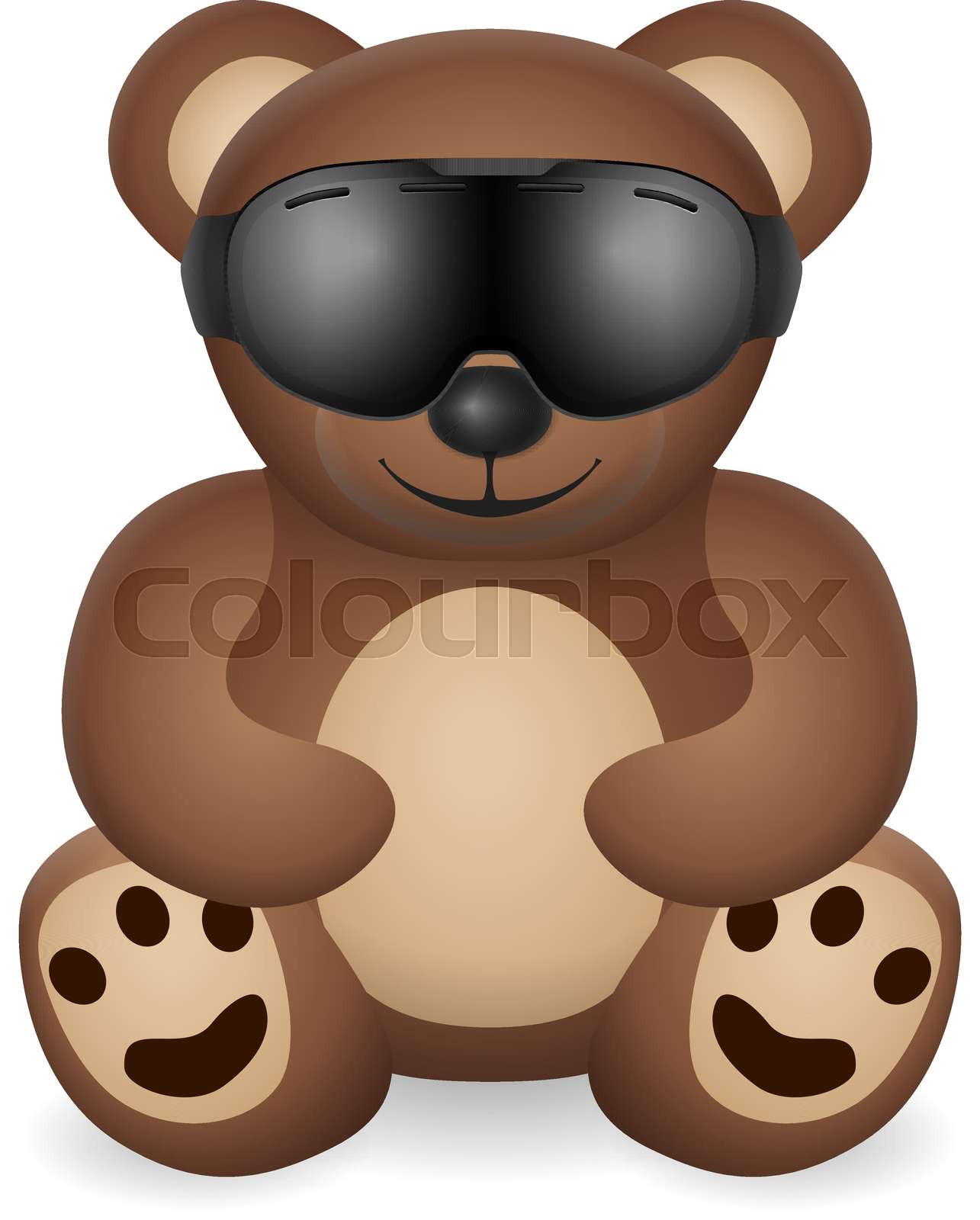 Teddy bear with ski goggles | Stock vector | Colourbox