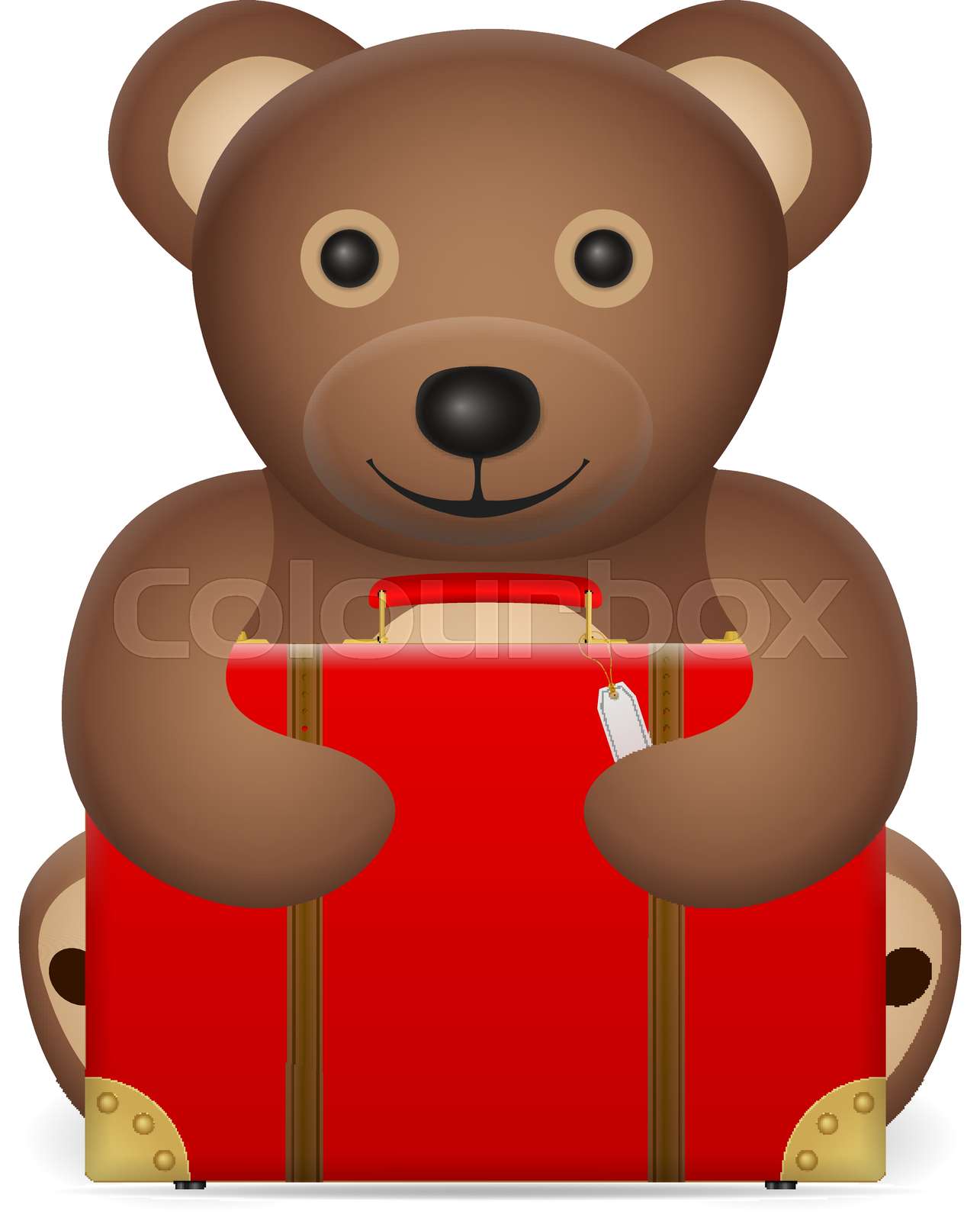 Teddy bear with suitcase | Stock vector | Colourbox