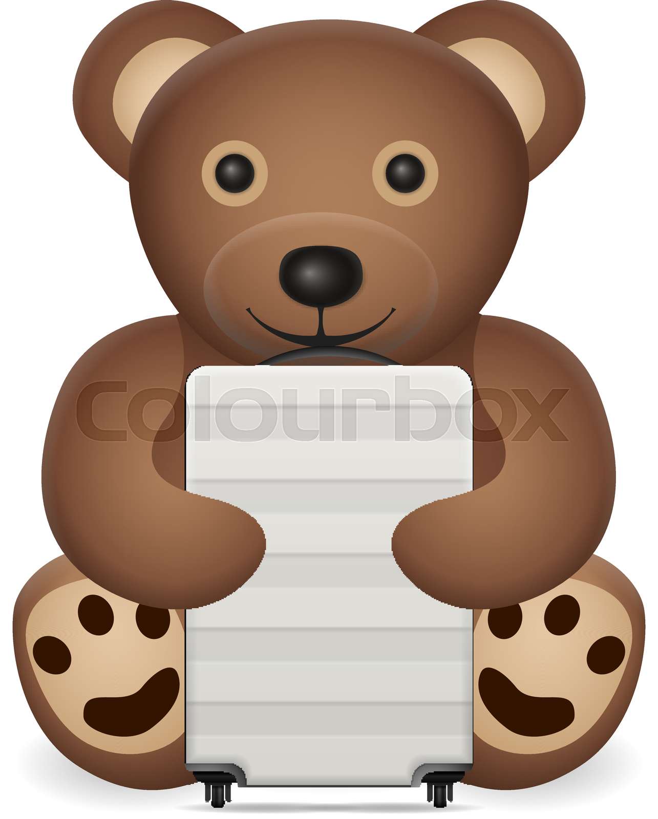 Teddy bear with suitcase | Stock vector | Colourbox