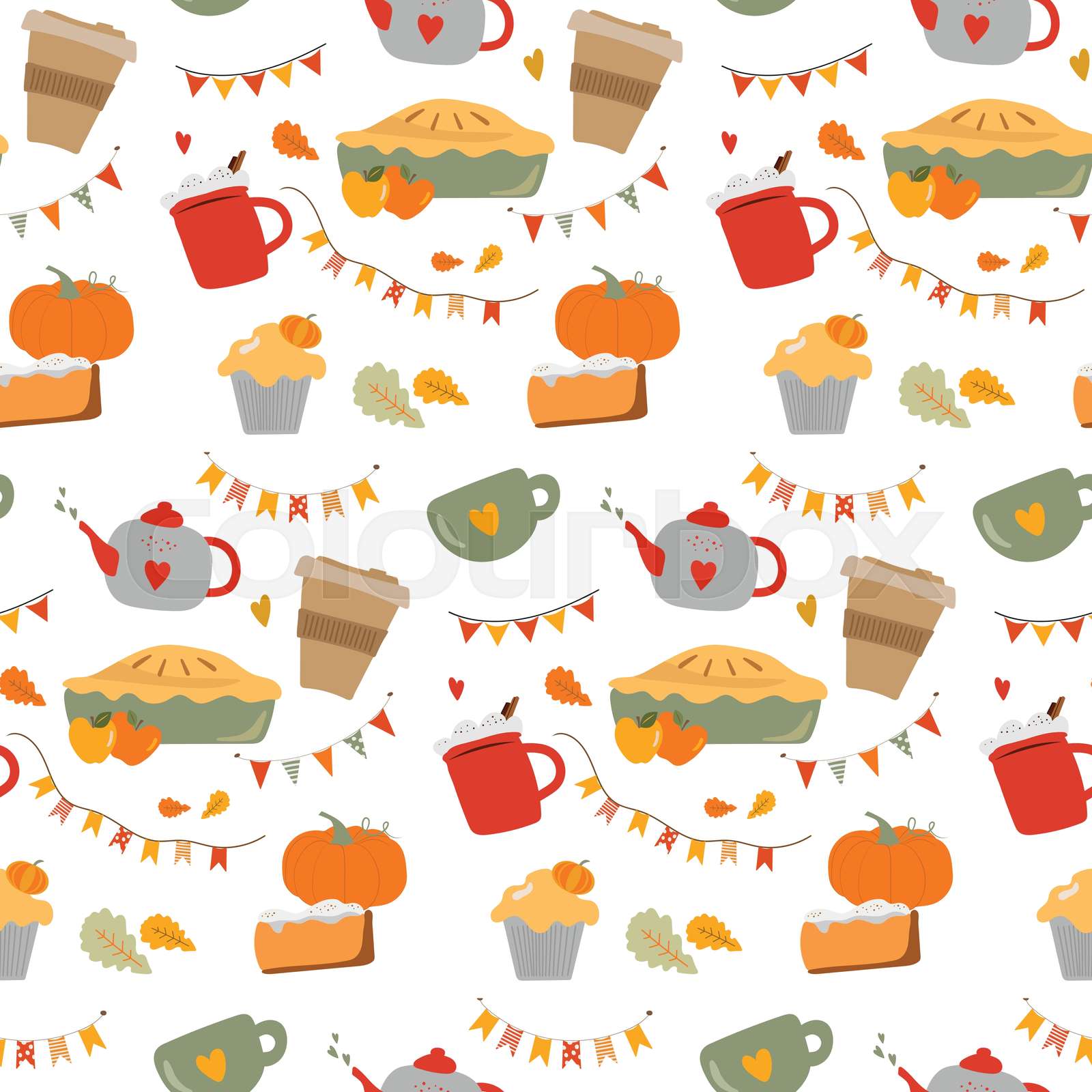 Sweet autumn pattern | Stock vector | Colourbox