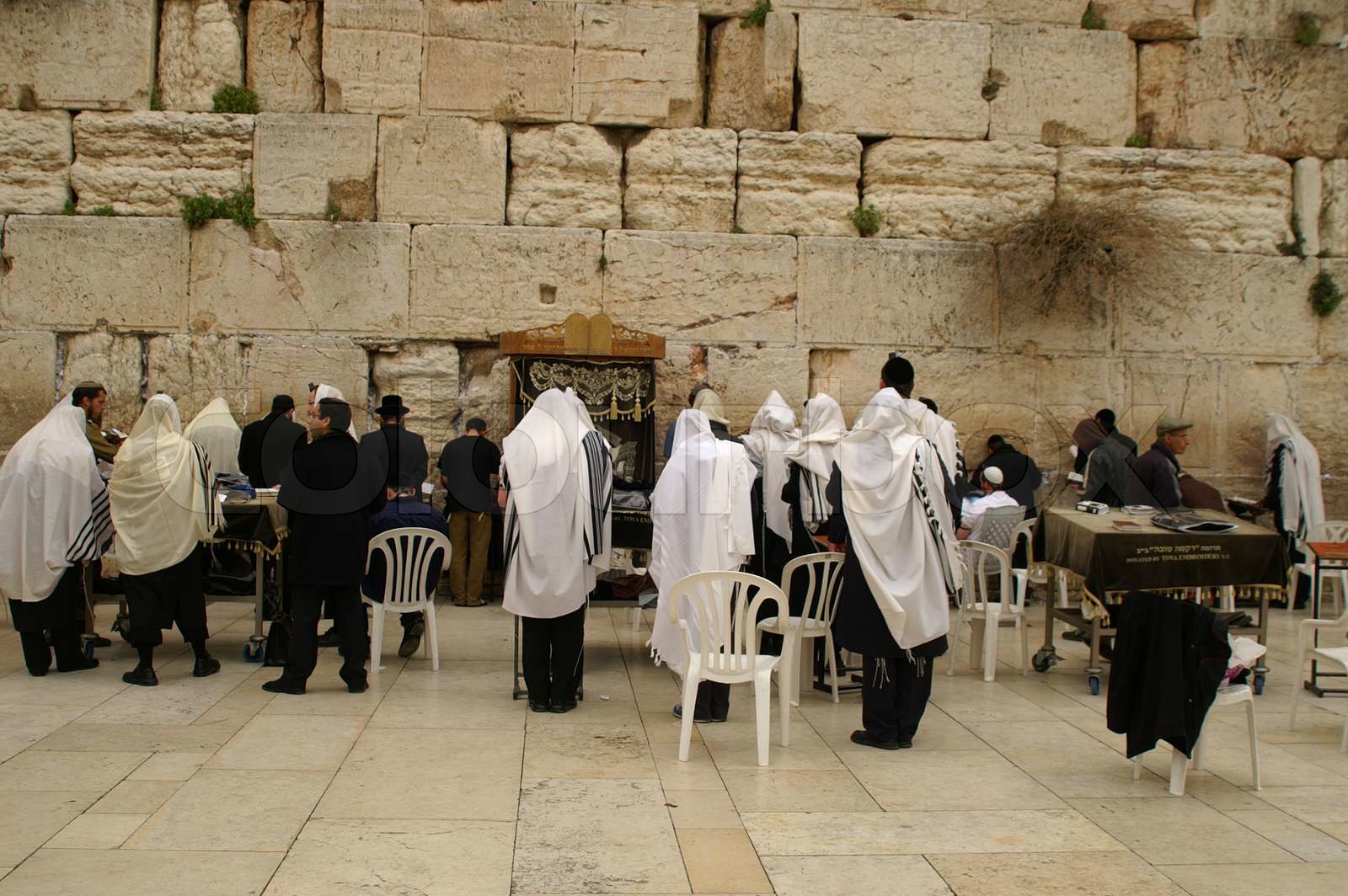 Jewish prayers near wailing wall | Stock image | Colourbox