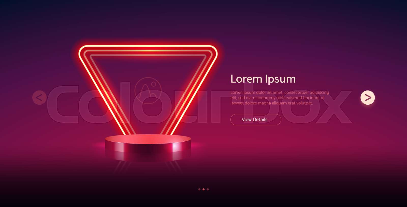 Template with Neon on Dark Red Background | Stock vector | Colourbox
