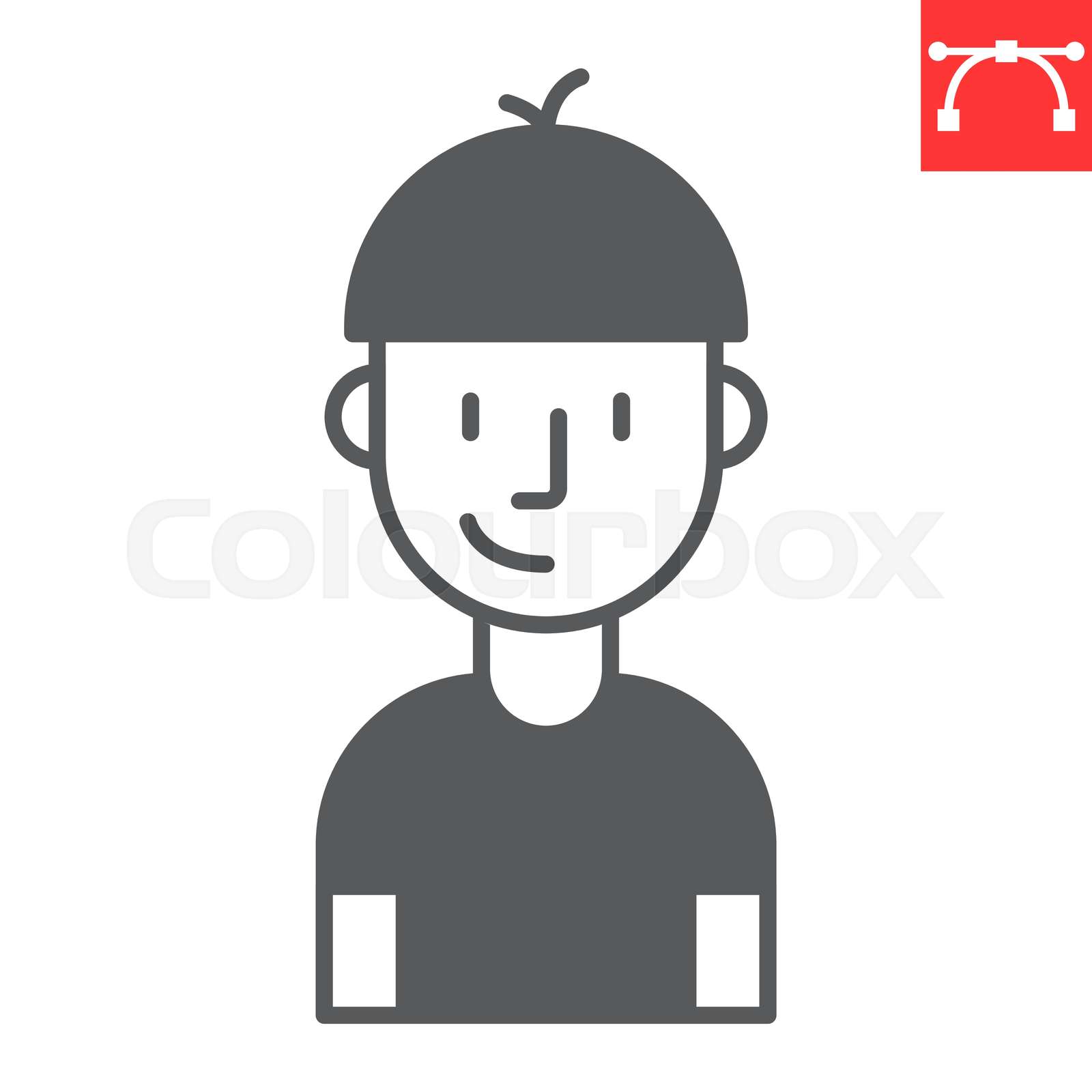 Boy student glyph icon | Stock vector | Colourbox