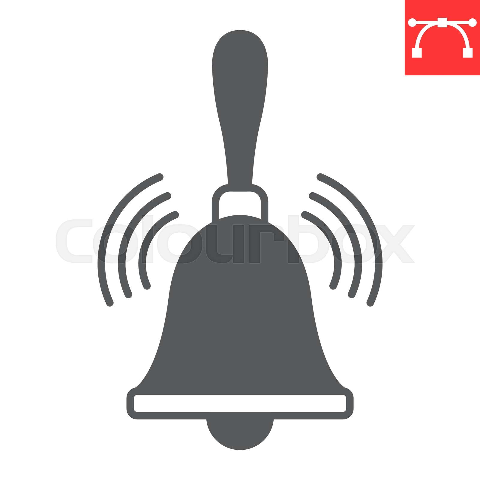 Hand bell glyph icon | Stock vector | Colourbox