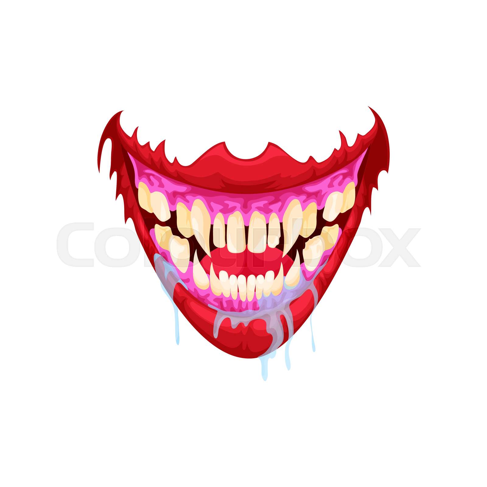 Monster mouth Halloween horror holiday lips saliva | Stock vector ...