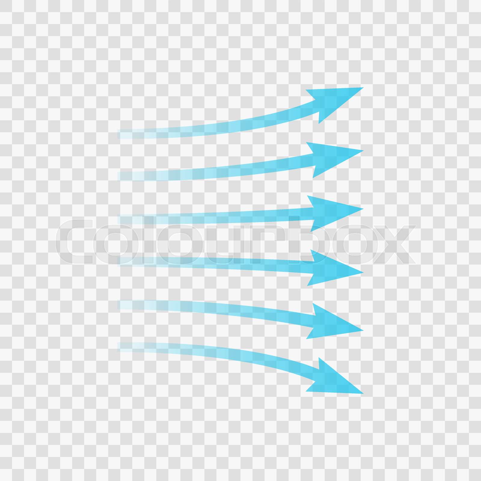 Air flow. Blue arrow showing direction of air movement. Wind direction ...