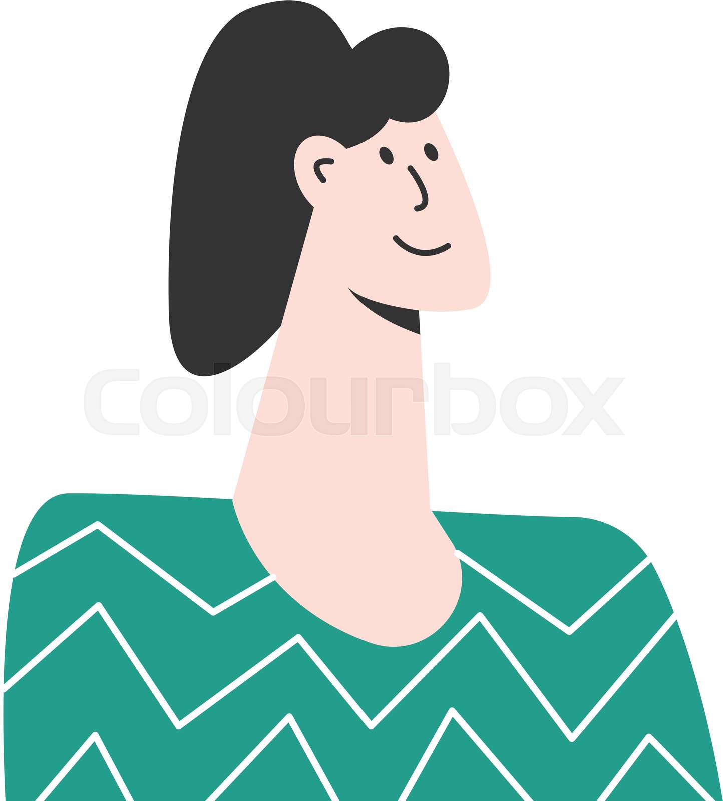 Modern vector illustration portrait one woman trendy flat character ...
