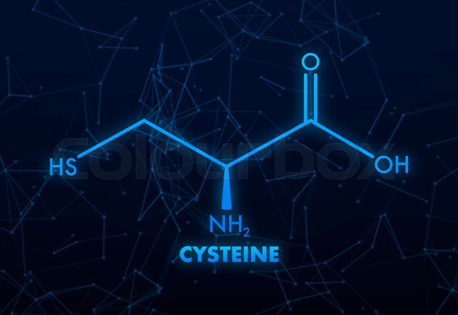 Cysteine molecular skeletal chemical formula. 3d icon with cysteine ...