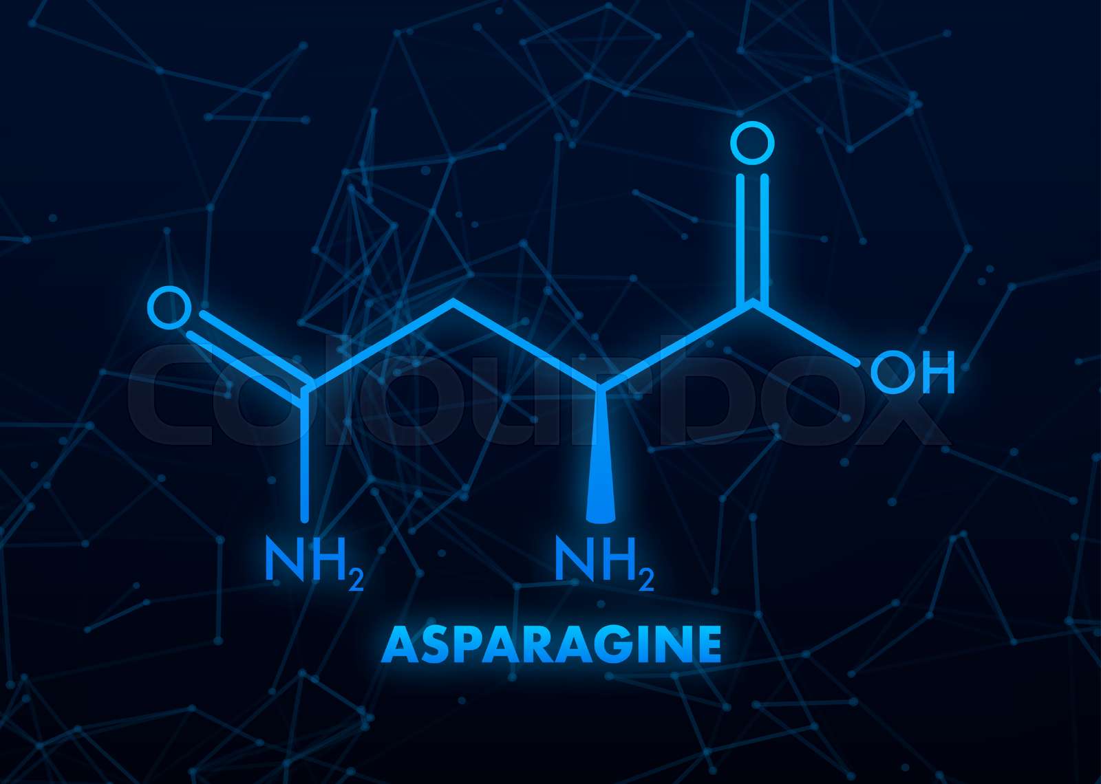 Molecular biology. Asparagine L-asparagine , Asn, N amino acid molecule ...