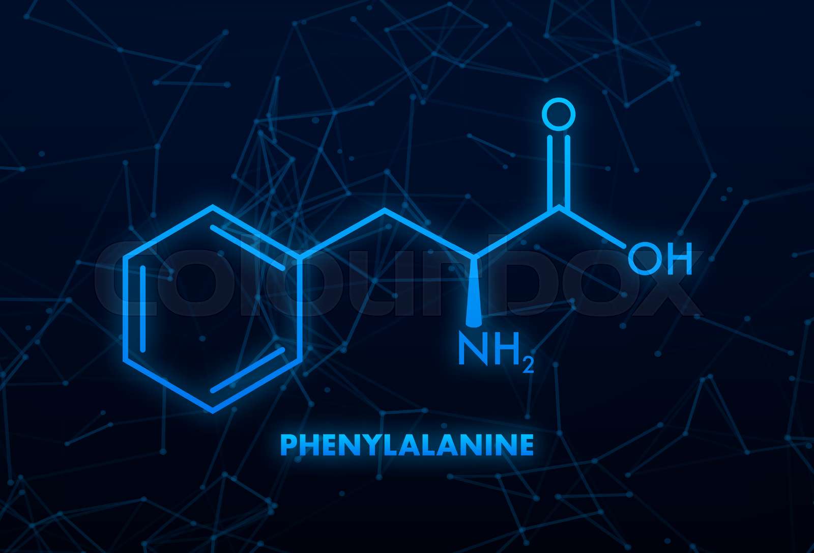 PHENYLALANINE formula. PHENYLALANINE molecular structure. Vector ...