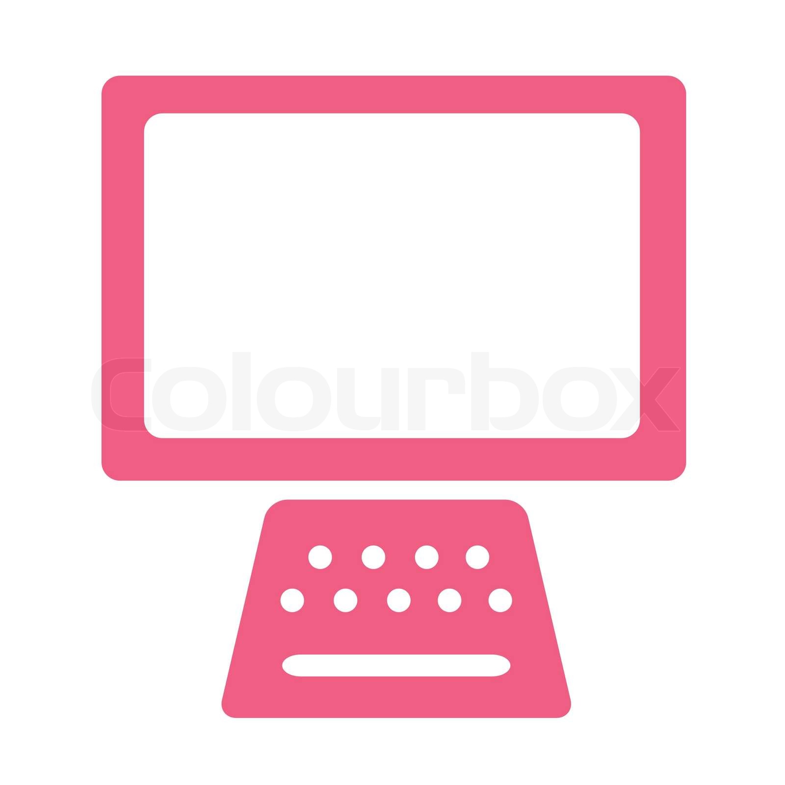 Computer ikon i pink | Stock vektor | Colourbox